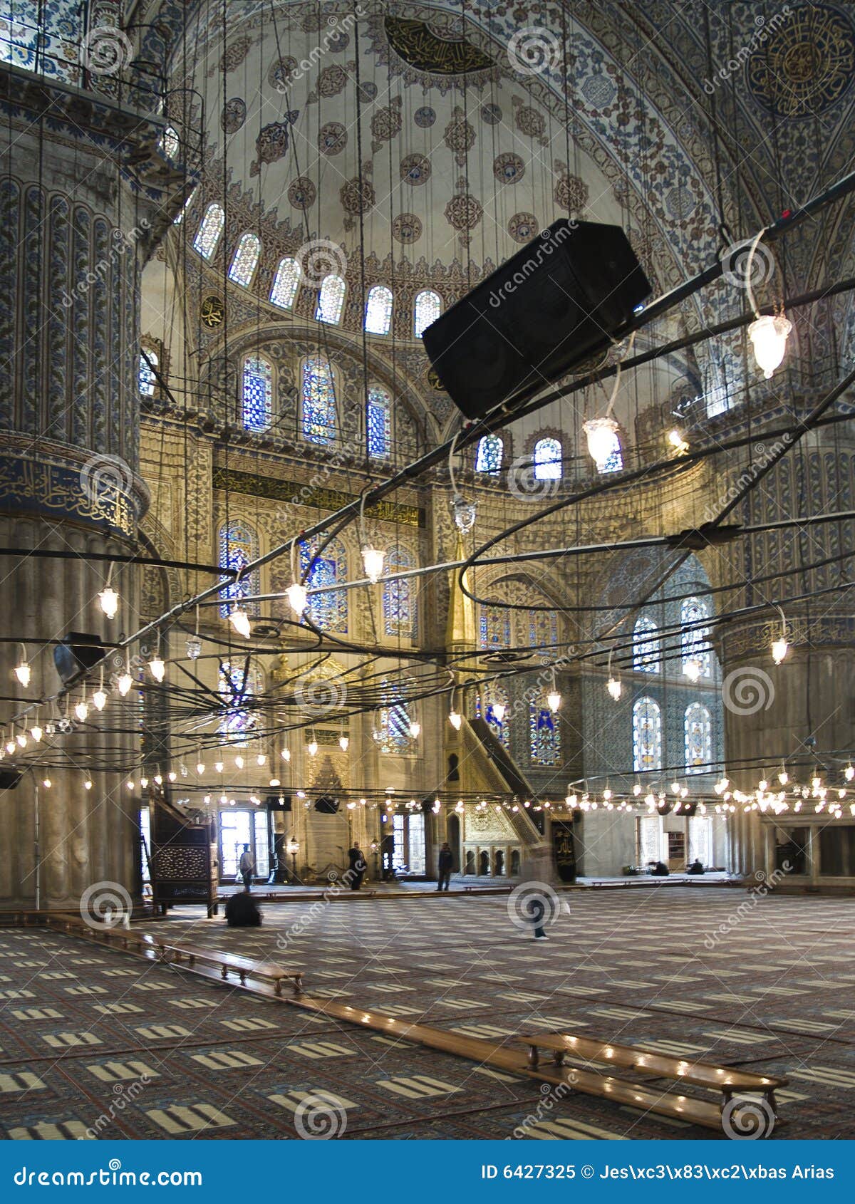 Inside the Blue Mosque of Istanbul Stock Image - Image of asia ...