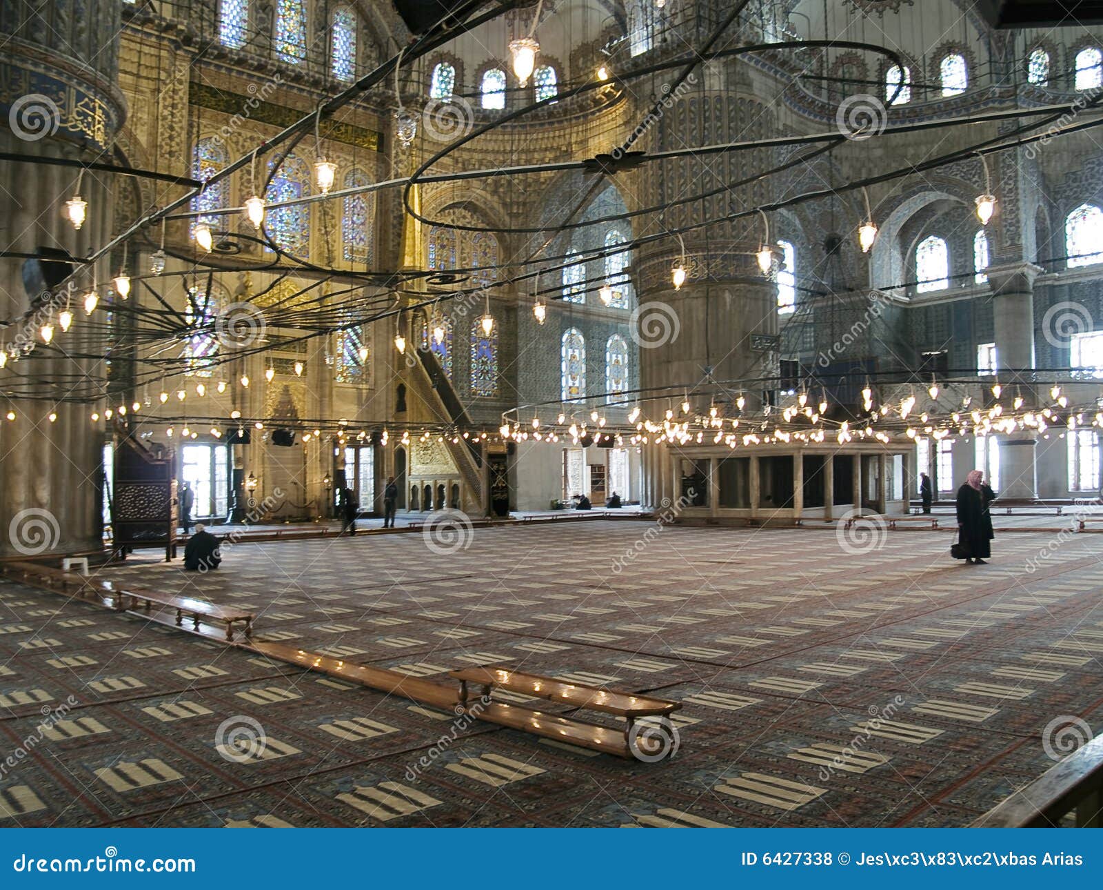 Inside the Blue Mosque of Istanbul Stock Photo - Image of culture ...