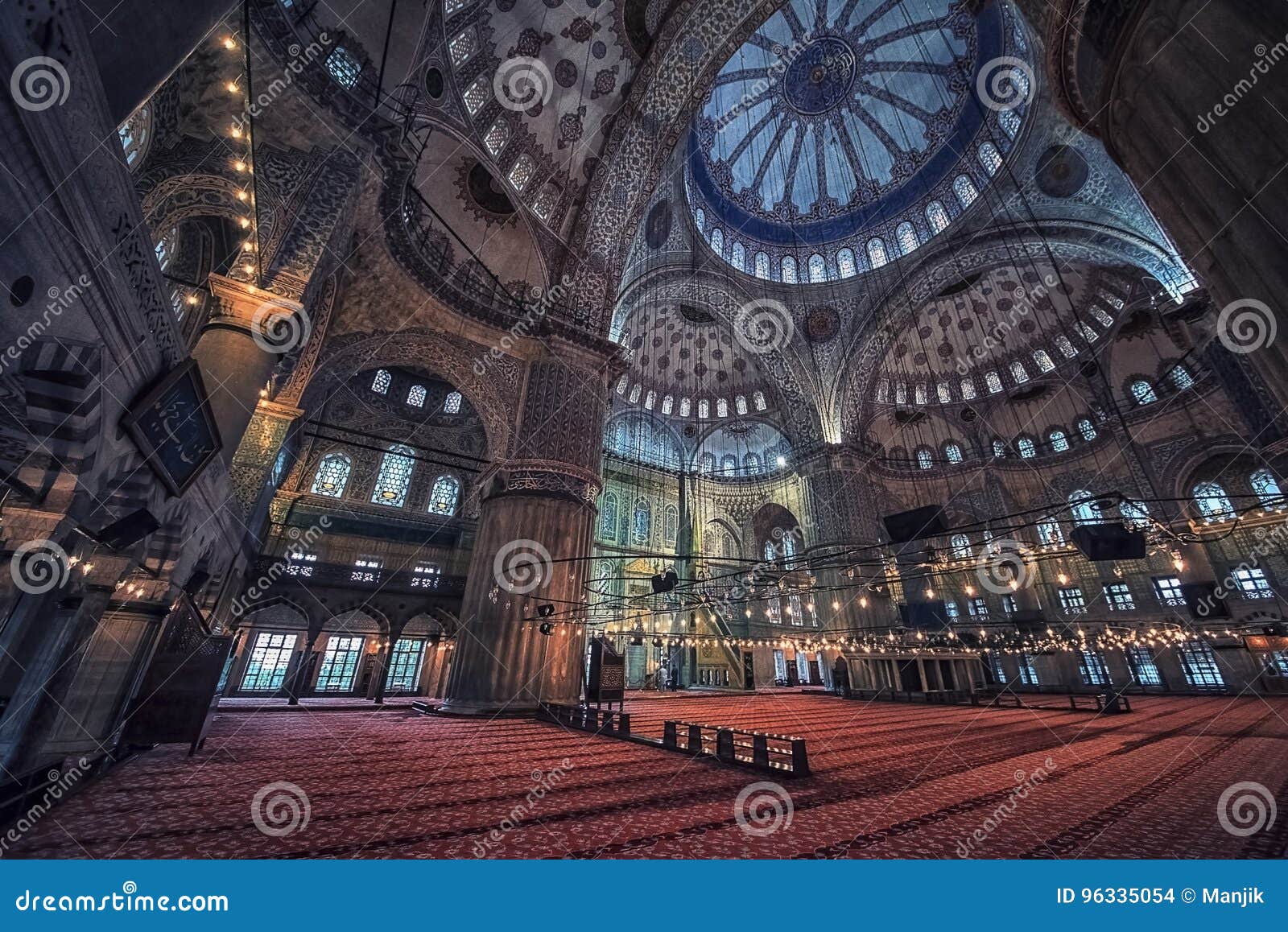 Inside the Blue Mosque in Istanbul Stock Photo - Image of ornamental ...