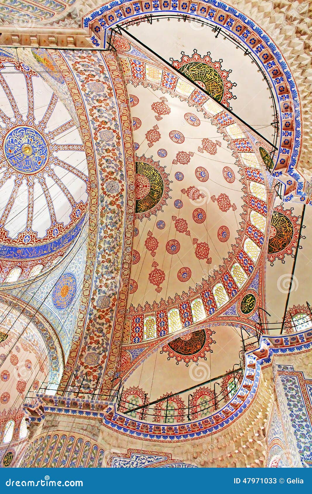 Inside Blue Mosque in Istanbul, Turkey Stock Image - Image of night ...