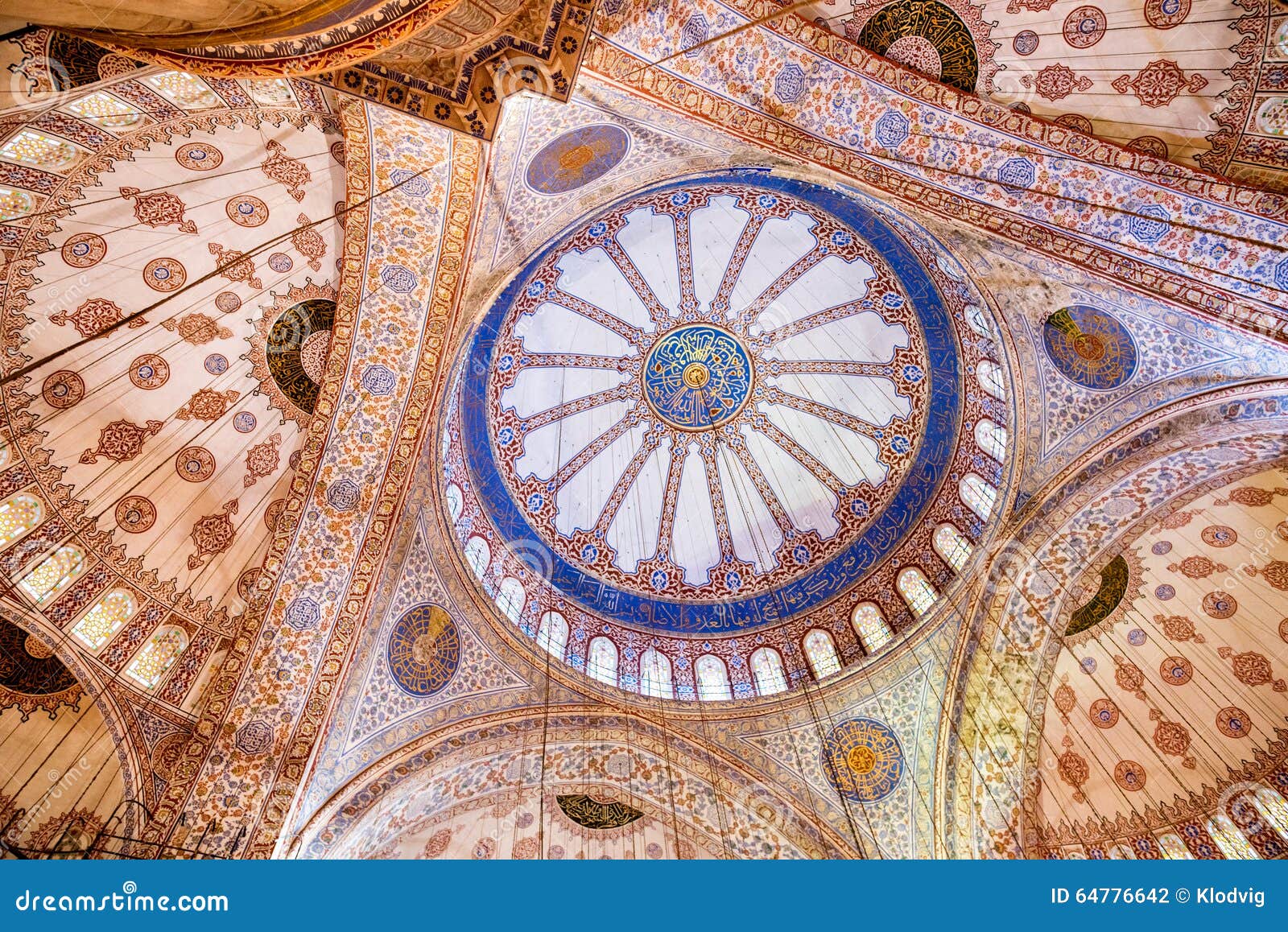 Inside Blue Mosque stock photo. Image of islam, blue - 64776642