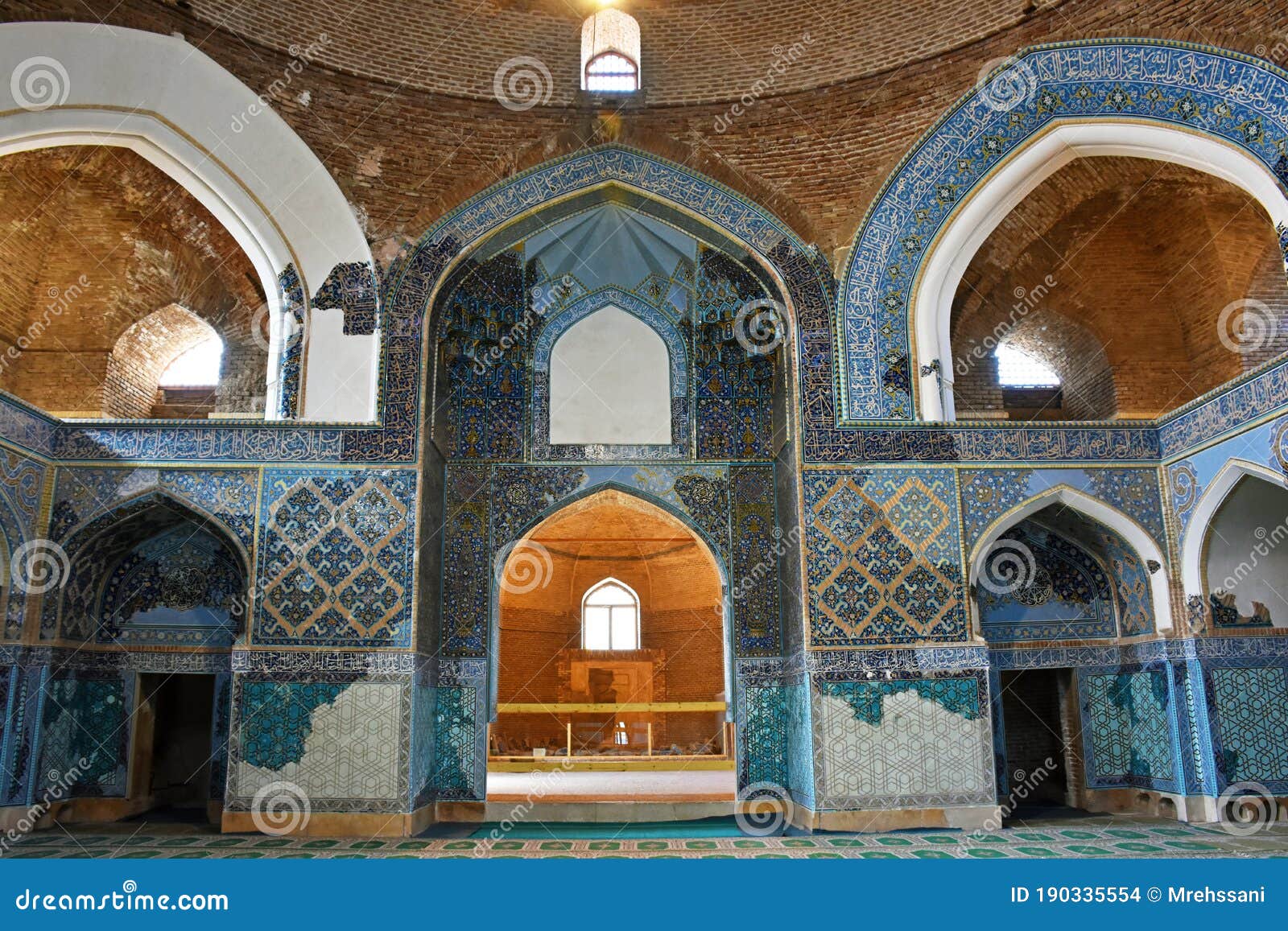 Inside the Blue Mosque or Masjed-e Kabud , Tabriz, Iran Stock Photo ...