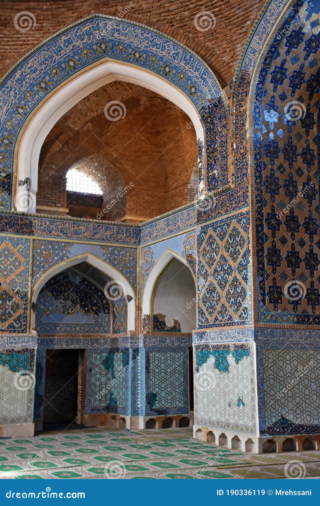 Inside the Blue Mosque or Masjed-e Kabud , Tabriz, Iran Stock Image ...