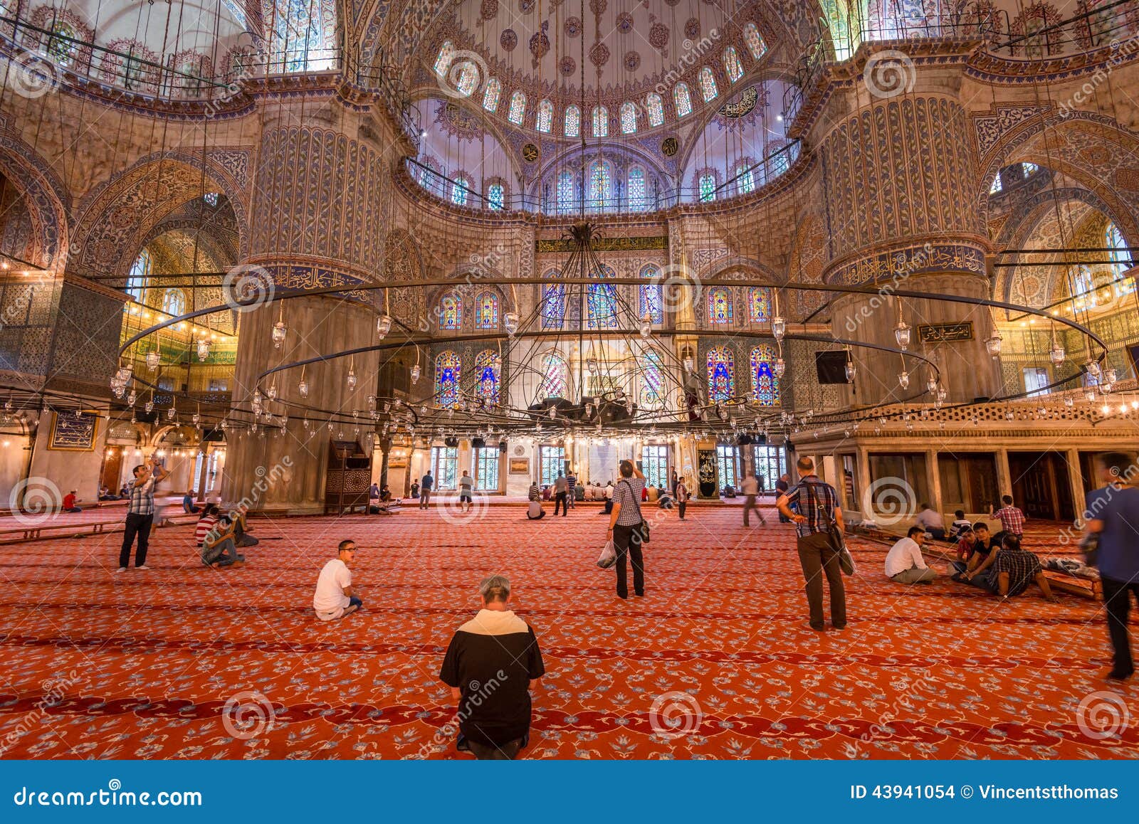 Inside the Blue Mosque editorial stock image. Image of ottoman - 43941054