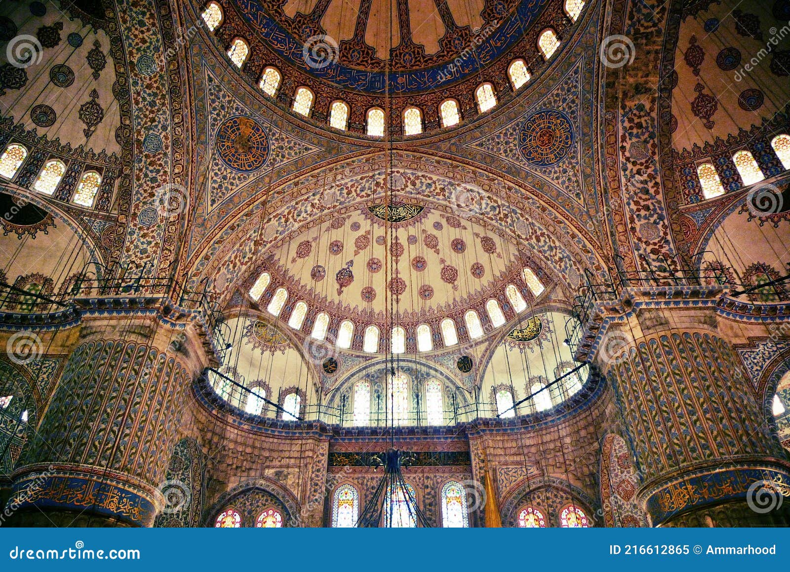Inside Blue Mosque stock image. Image of muslim, tourist - 216612865