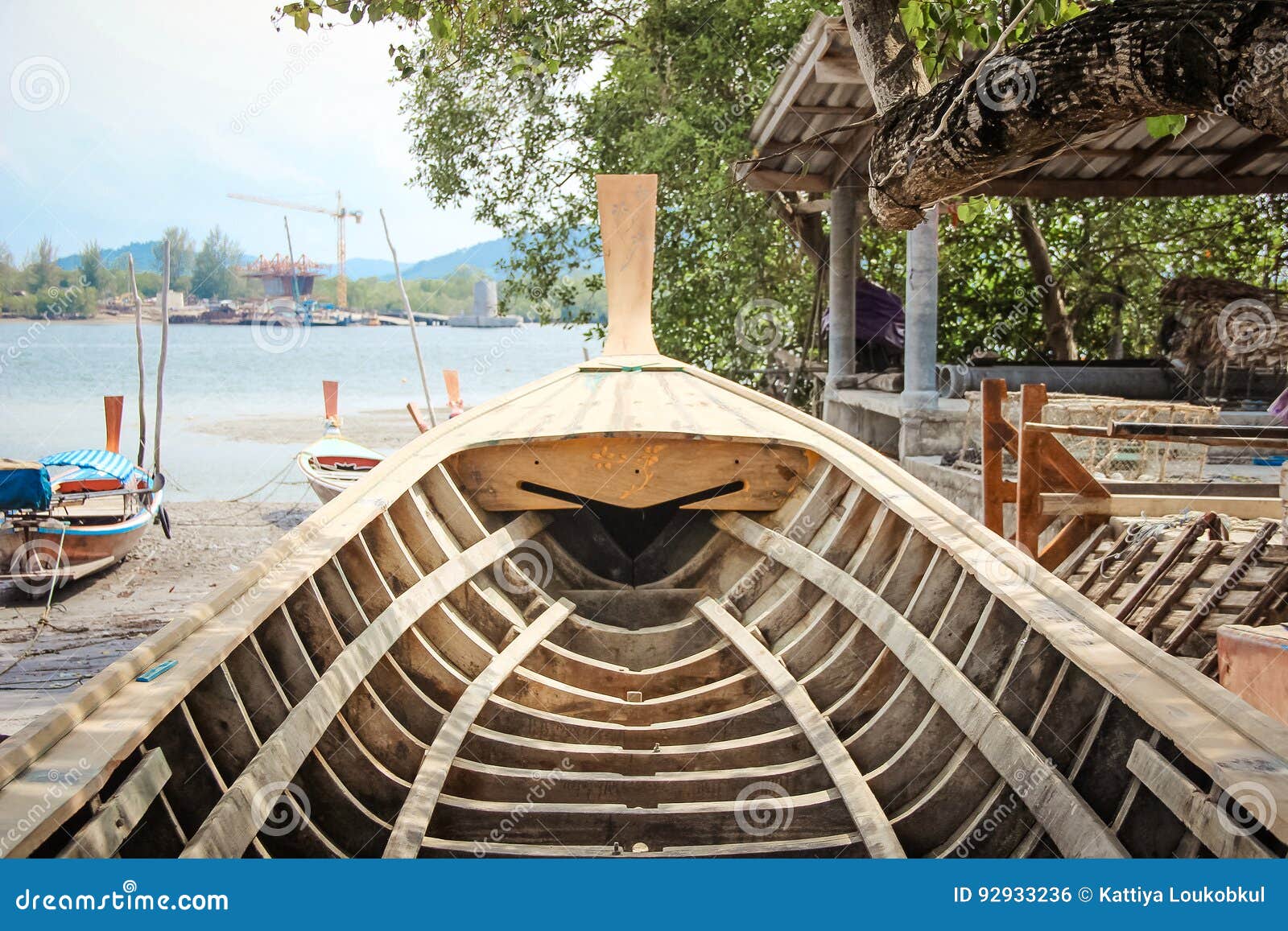 Inside Boat Structure Made from Wood Stock Photo - Image of seaside ...