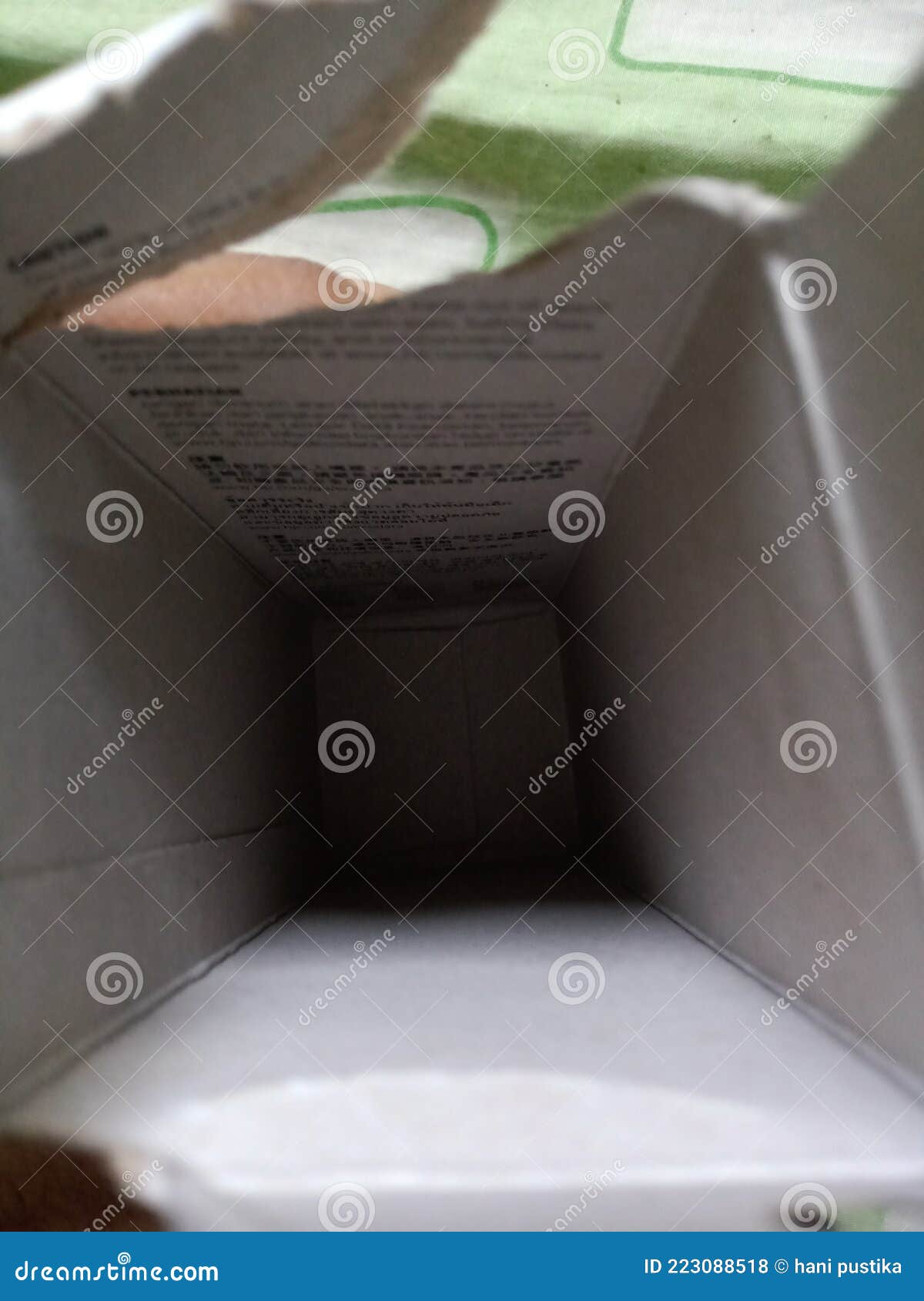 Inside box paper stock photo. Image of furniture, brand - 223088518
