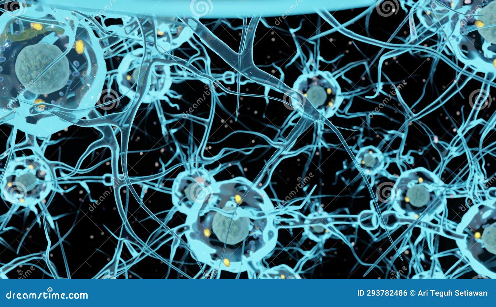 Inside of Brain with Complex Neuron Cells Inside Stock Footage - Video ...