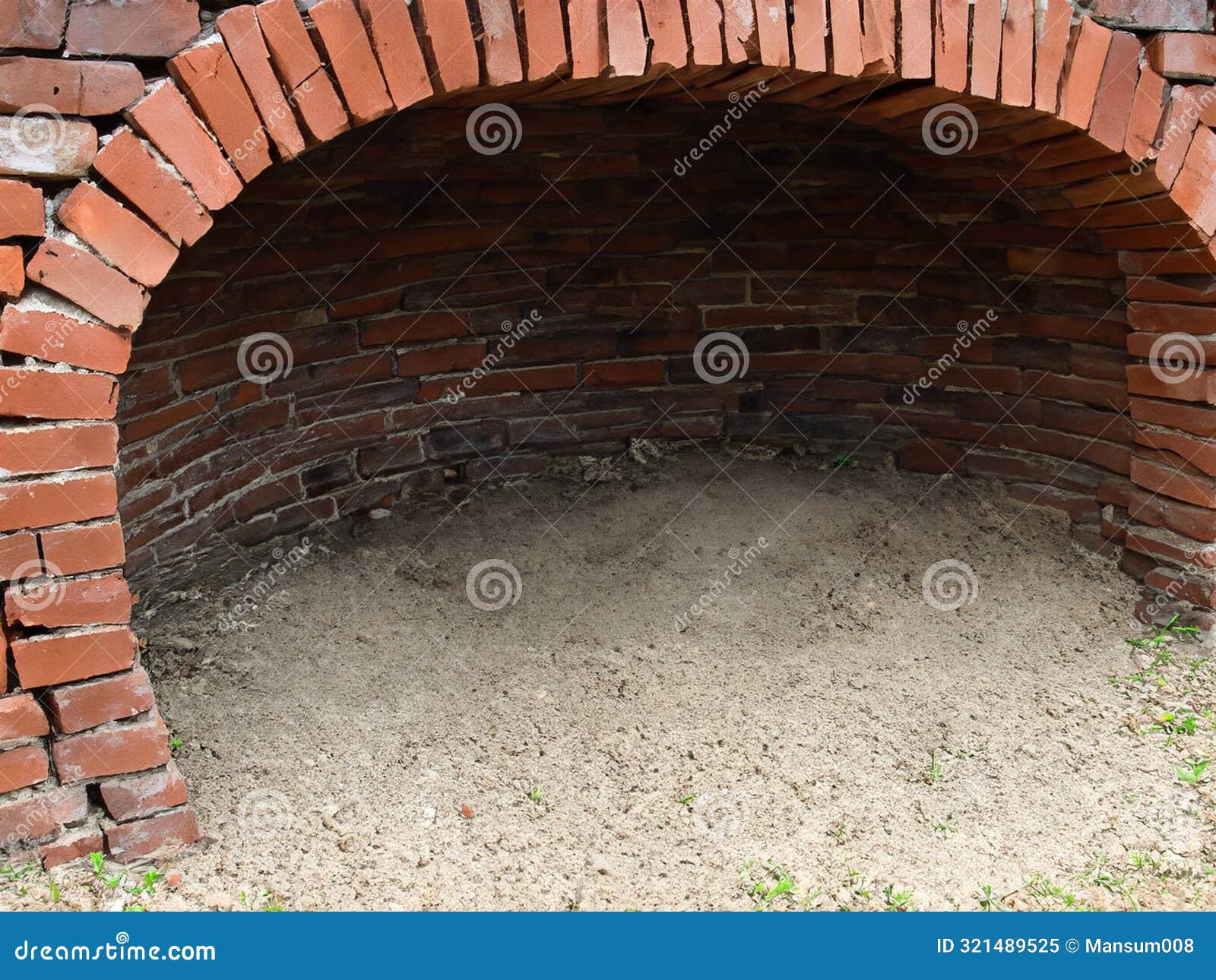 Inside of a brick cave stock illustration. Illustration of city - 321489525