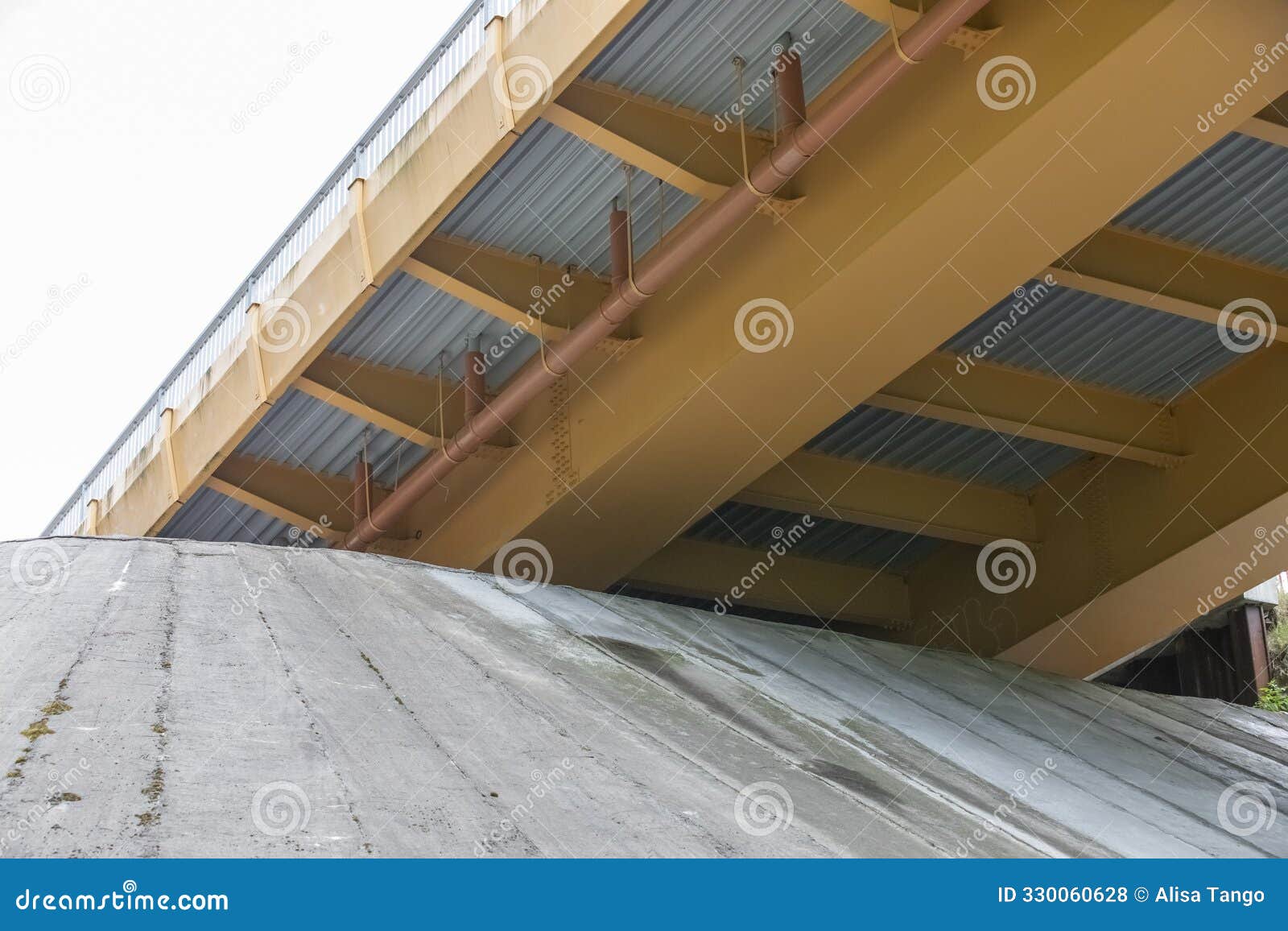 The inside of the bridge stock photo. Image of support - 330060628