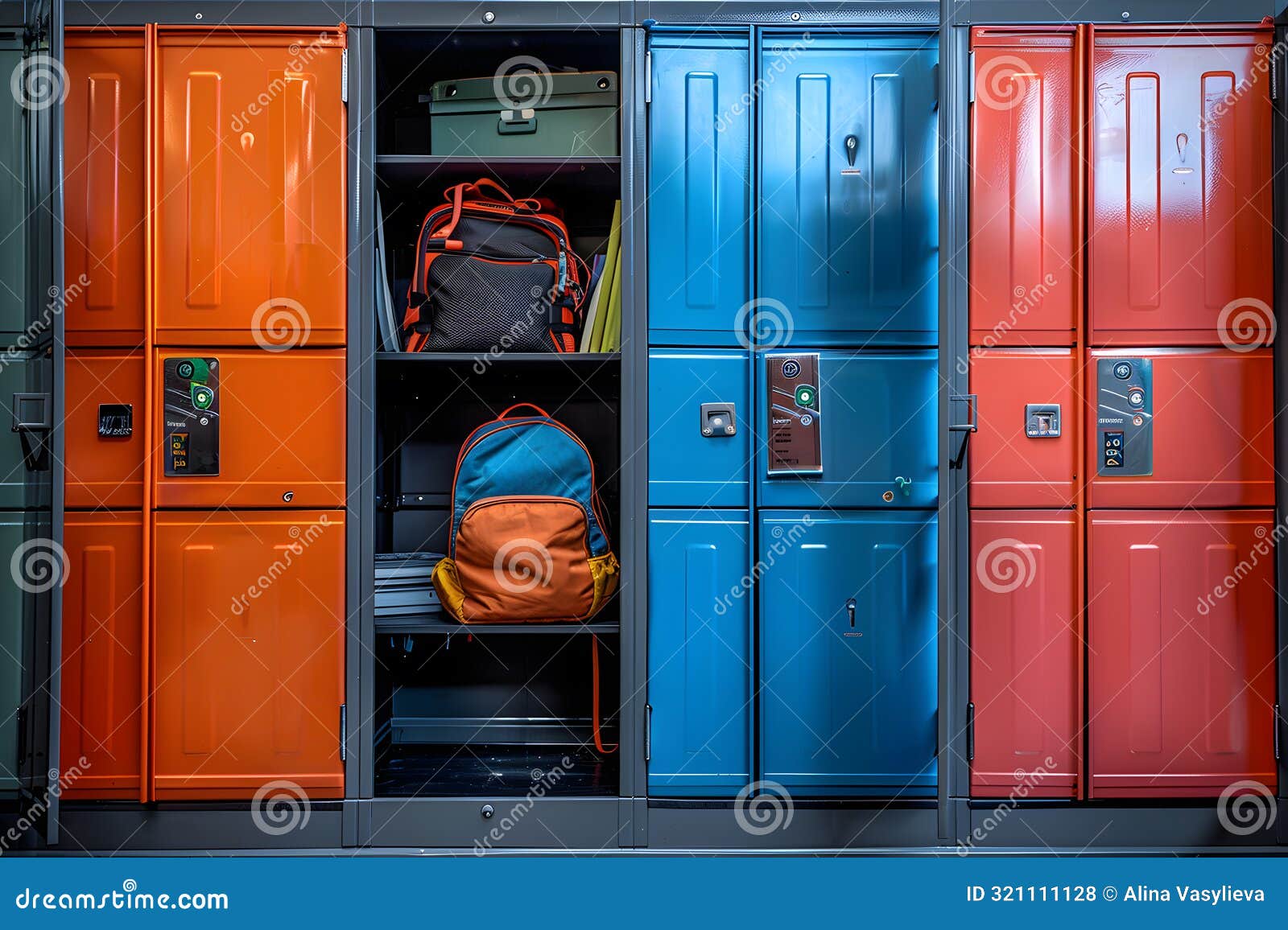Inside of a Brightly Lit School Locker with an Open Door. the Locker ...