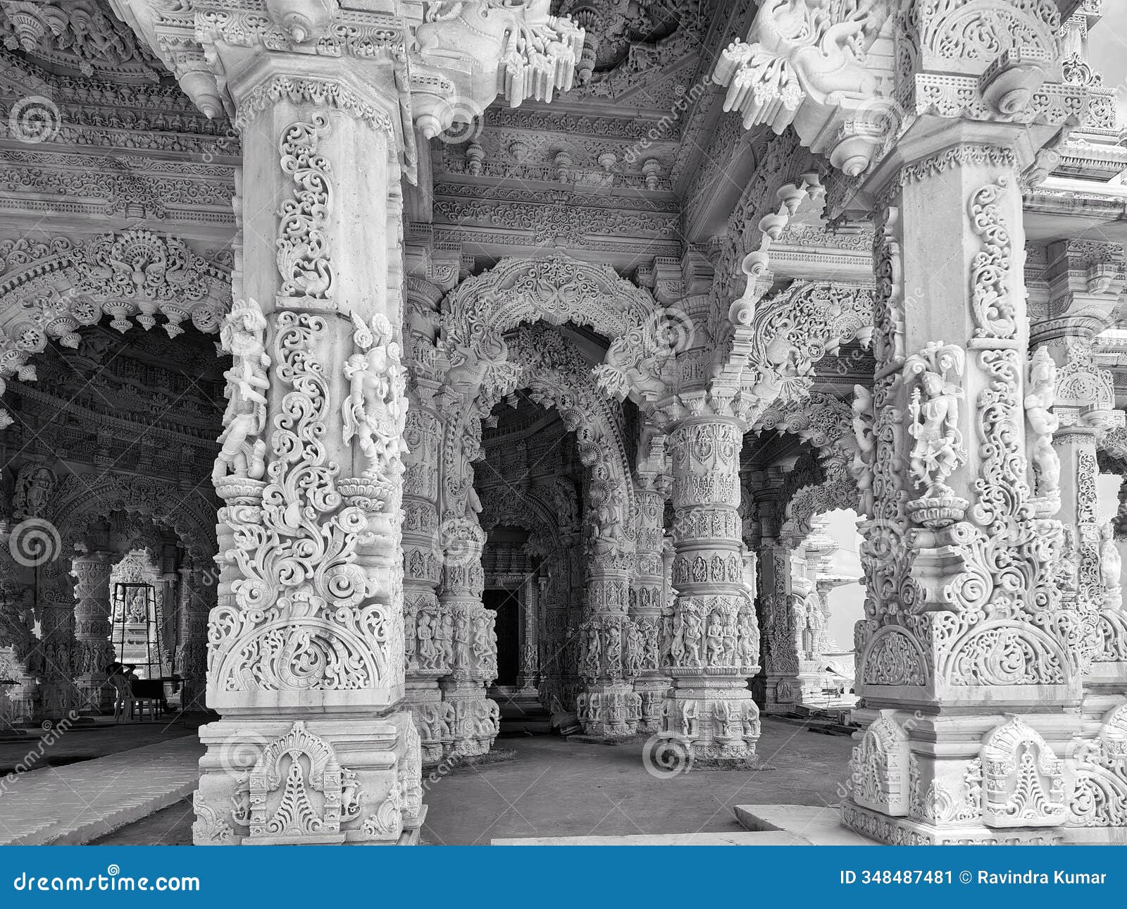 Inside of a Built with White Marble and Beautiful Design Over the ...