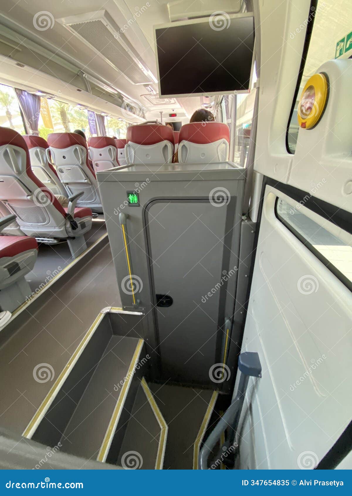 Inside the Bus in Doha, Qatar, There is a Comfortable Bathroom for ...