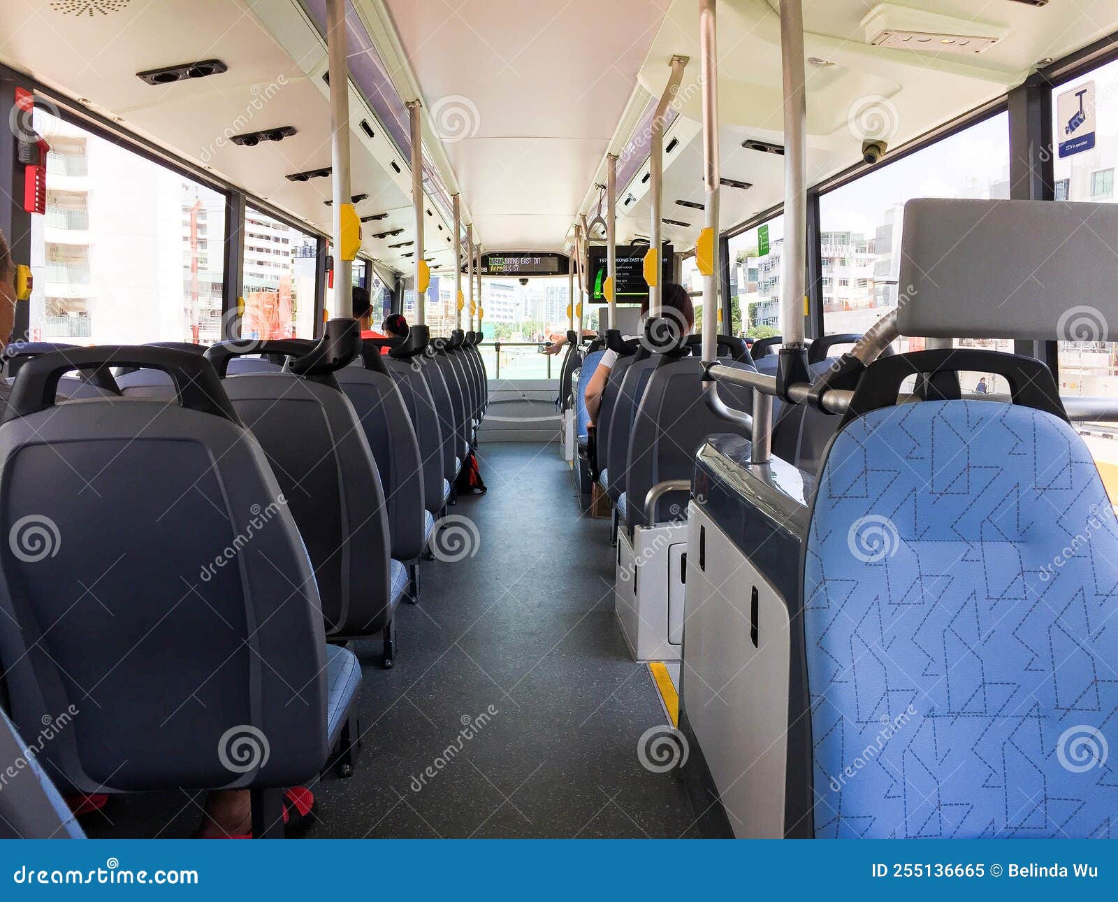 Inside the bus stock image. Image of decker, modern - 255136665