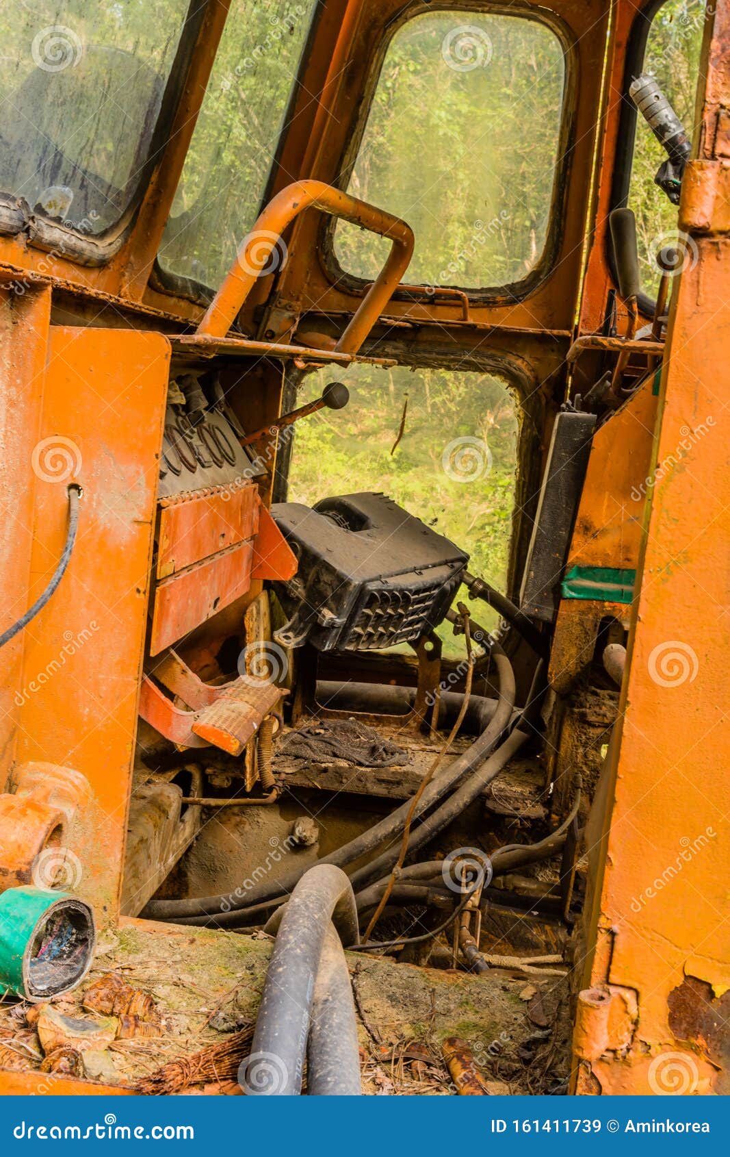 Inside Cab of Old Bulldozer Stock Image - Image of equipment, inside ...