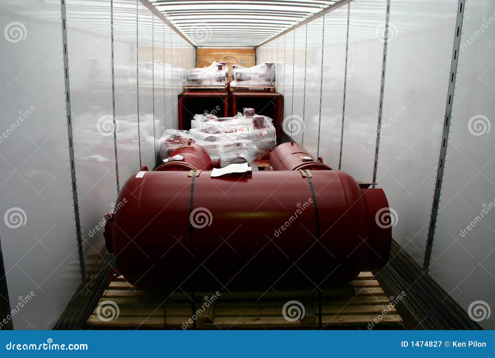 The Inside of a Cab S Trailer Showing Its Loaded Cargo. Stock Image ...