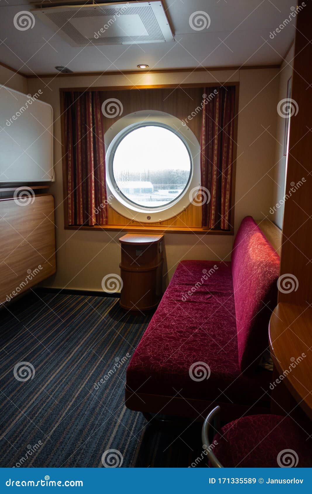 Inside a Cabin of a Large Car Ferry Trafficin between Sweden and ...