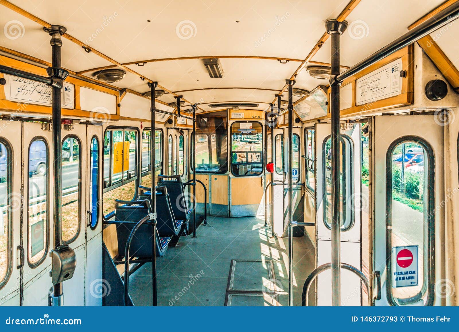 Inside The Cabine Of An Old Tram Royalty-Free Stock Photo ...