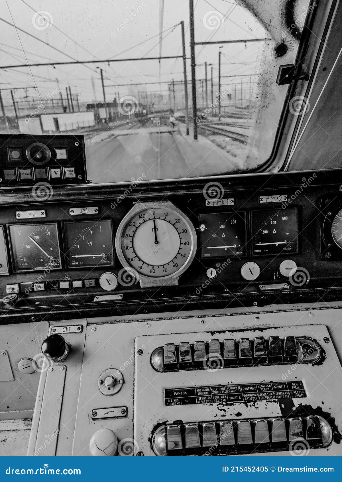 Inside of a Cabine of a Train Buttons Railwaystation Rails Editorial ...