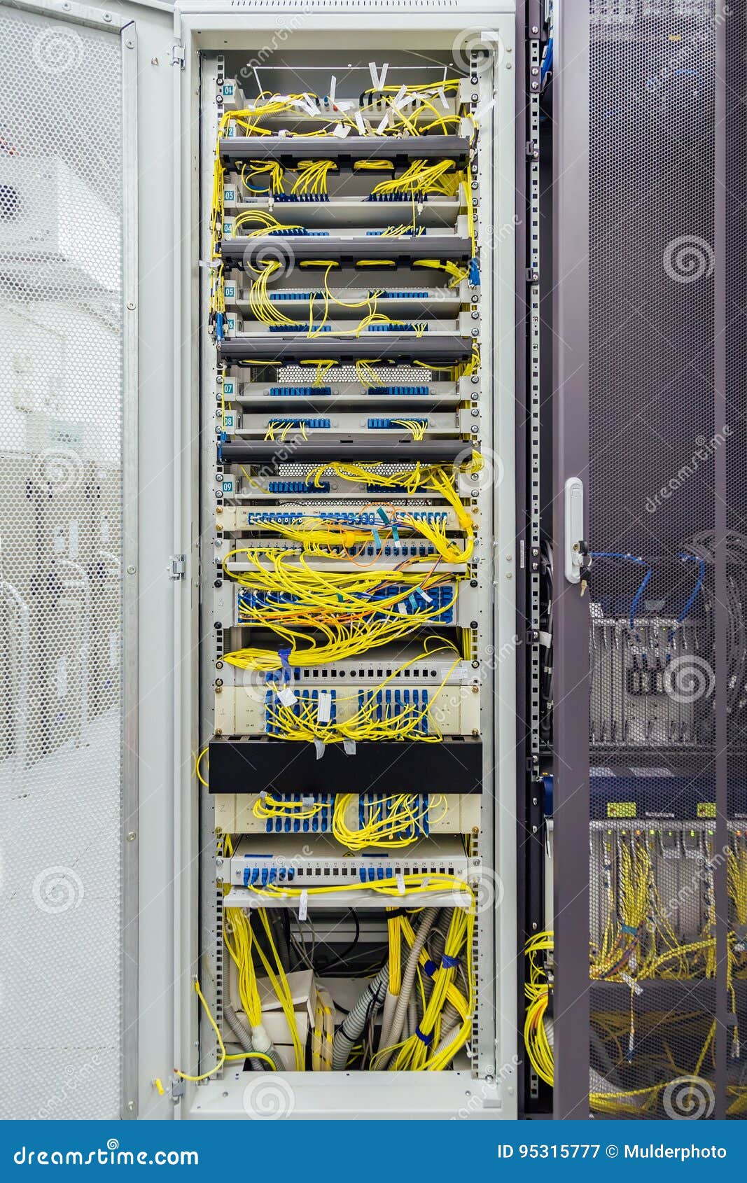 Inside the Cabinet with Switchboard and Other Telecommunication Mobile ...