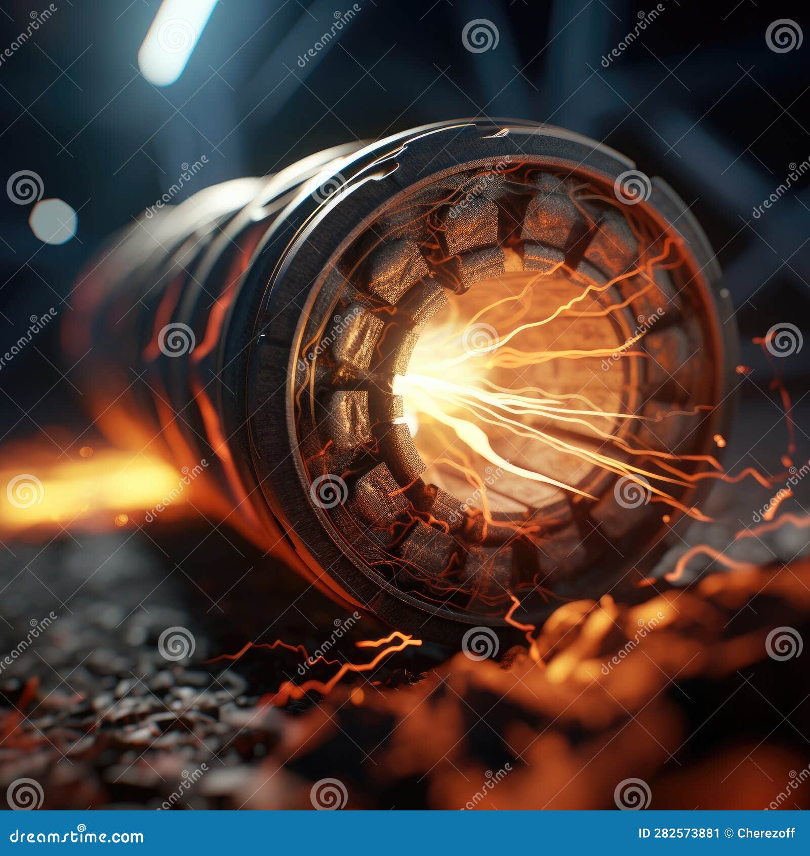 Cable with Electricity and Sparks Stock Illustration - Illustration of ...