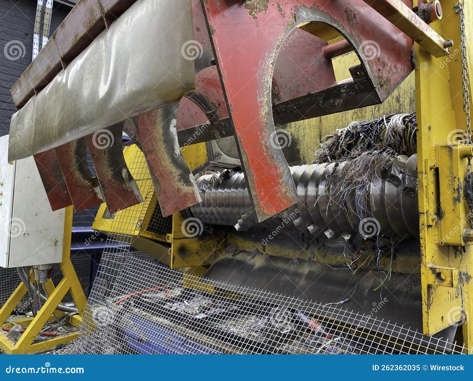 Inside of a Cable Shredder Machine Used for Recycling Copper in a ...