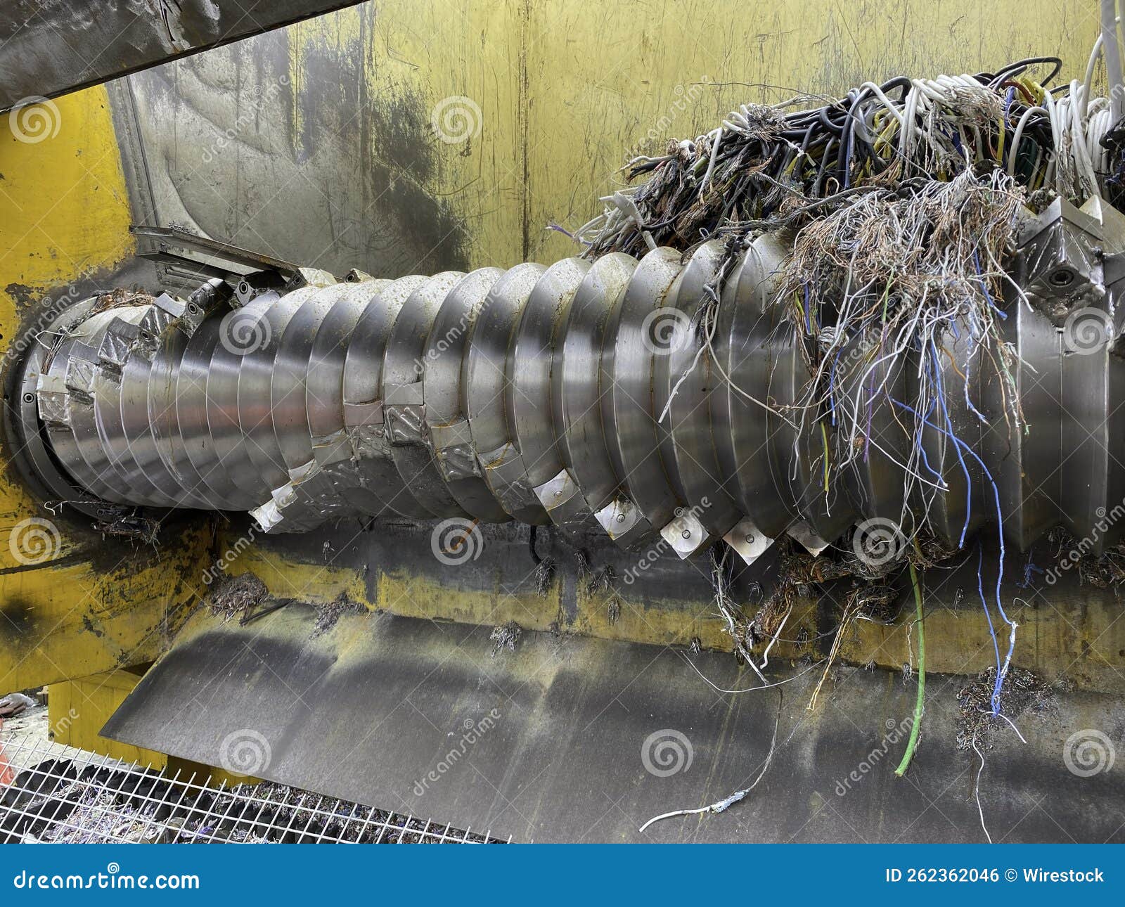 Inside of a Cable Shredder Machine Used for Recycling Copper in a ...