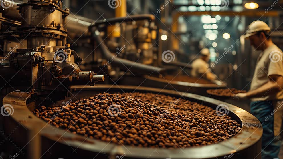 Inside a Cacao Processing Plant: Workers Sorting Cocoa Beans for ...