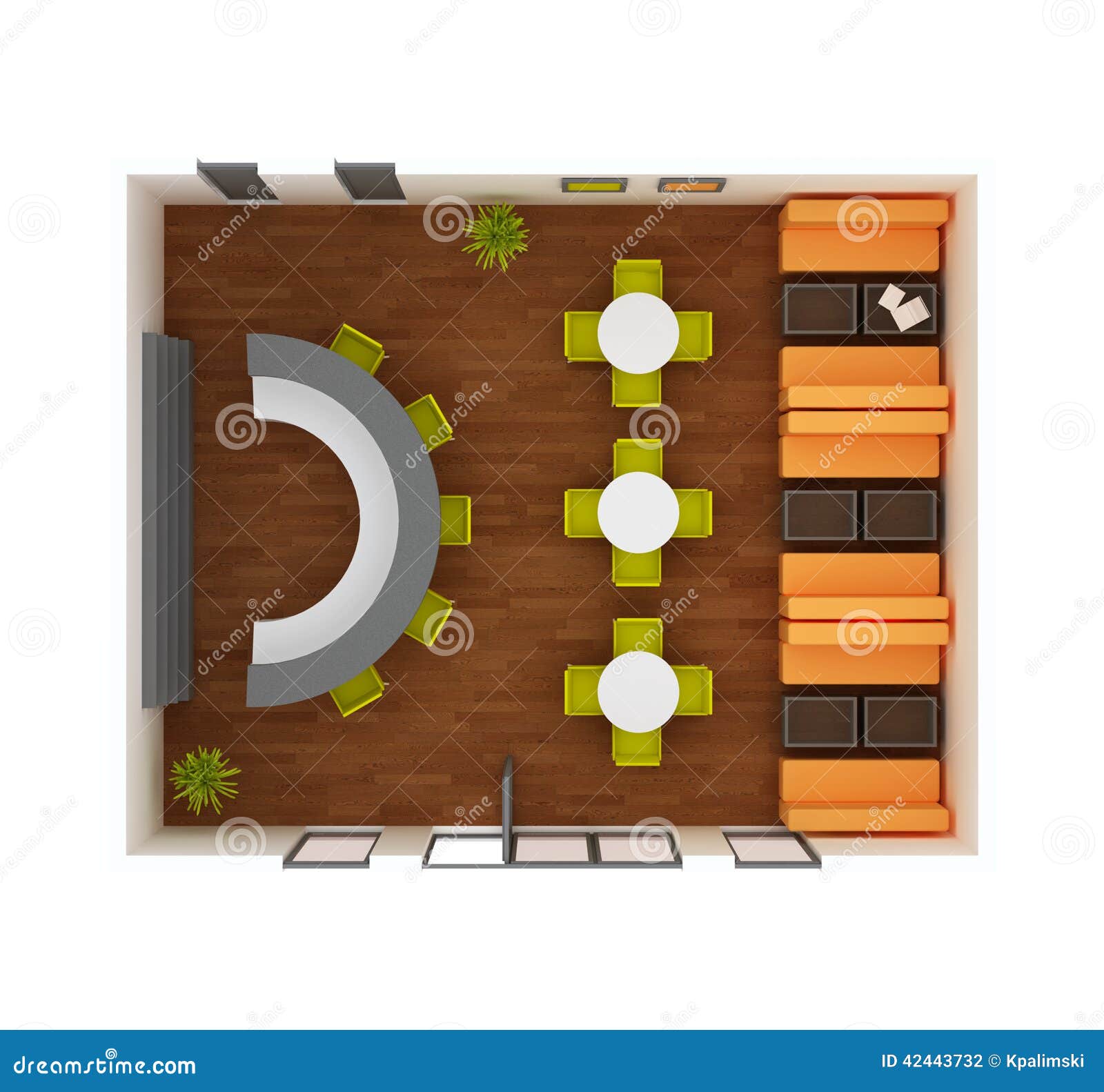Inside Cafe bar restaurant stock illustration. Illustration of overhead ...
