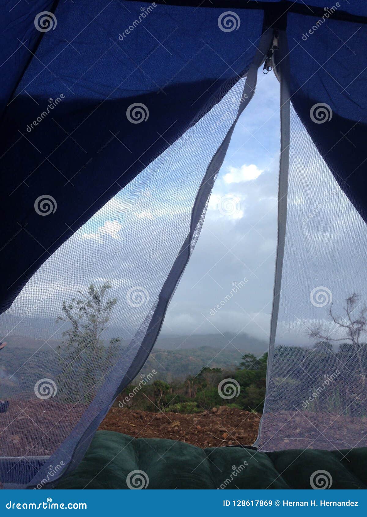 Inside Camping Tent Looking Outside Stock Image - Image of panama ...