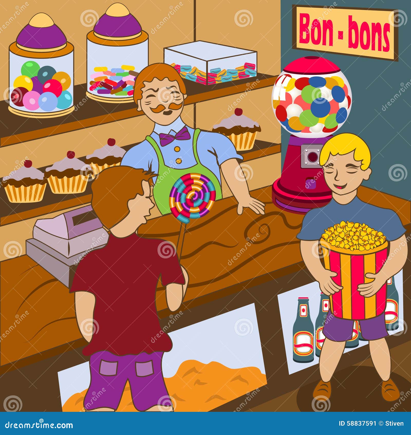 Inside Candy Shop Stock Illustration | CartoonDealer.com #58837591