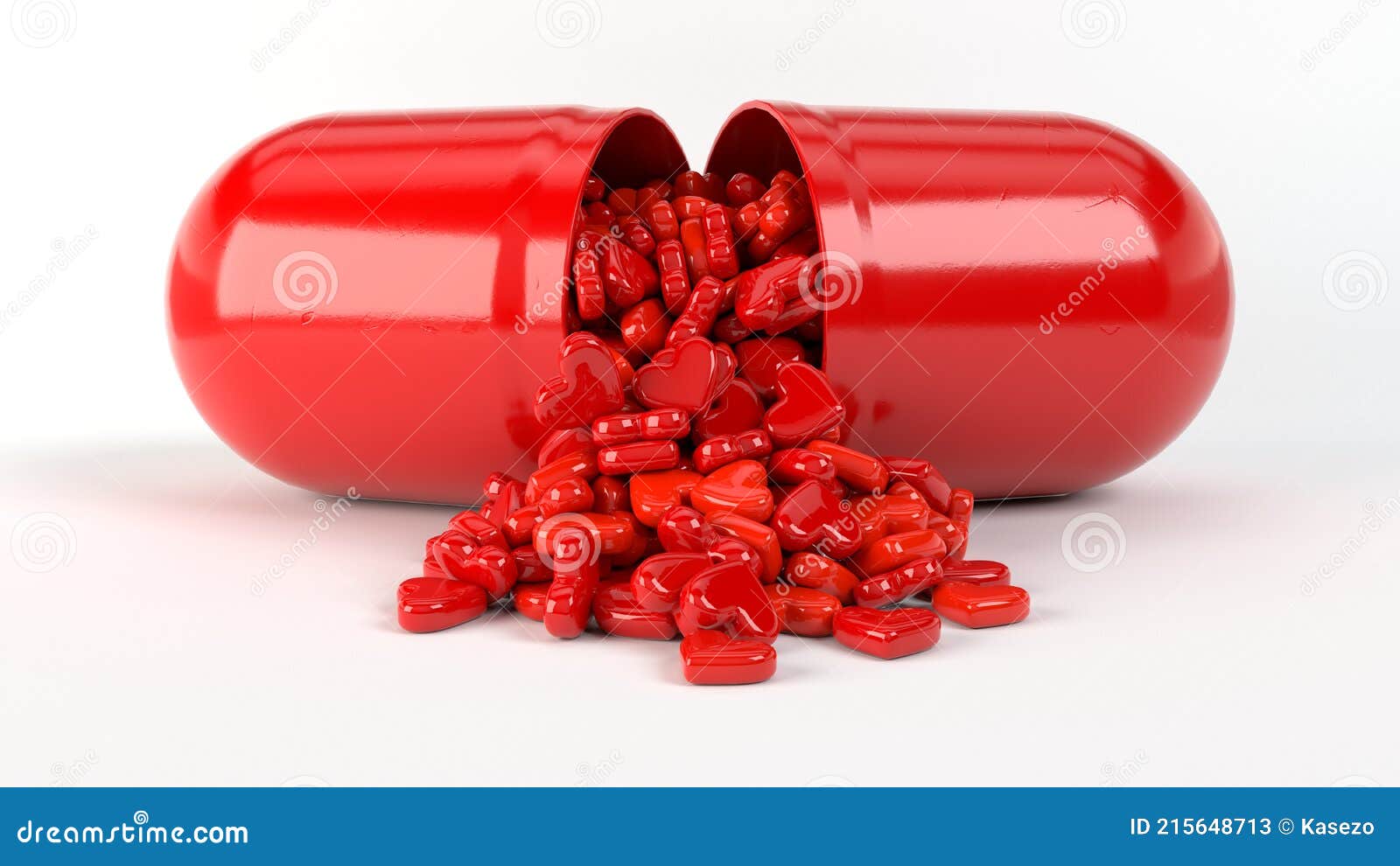Inside of Capsule Extracted Out. 3D Illustration Isolated on White ...