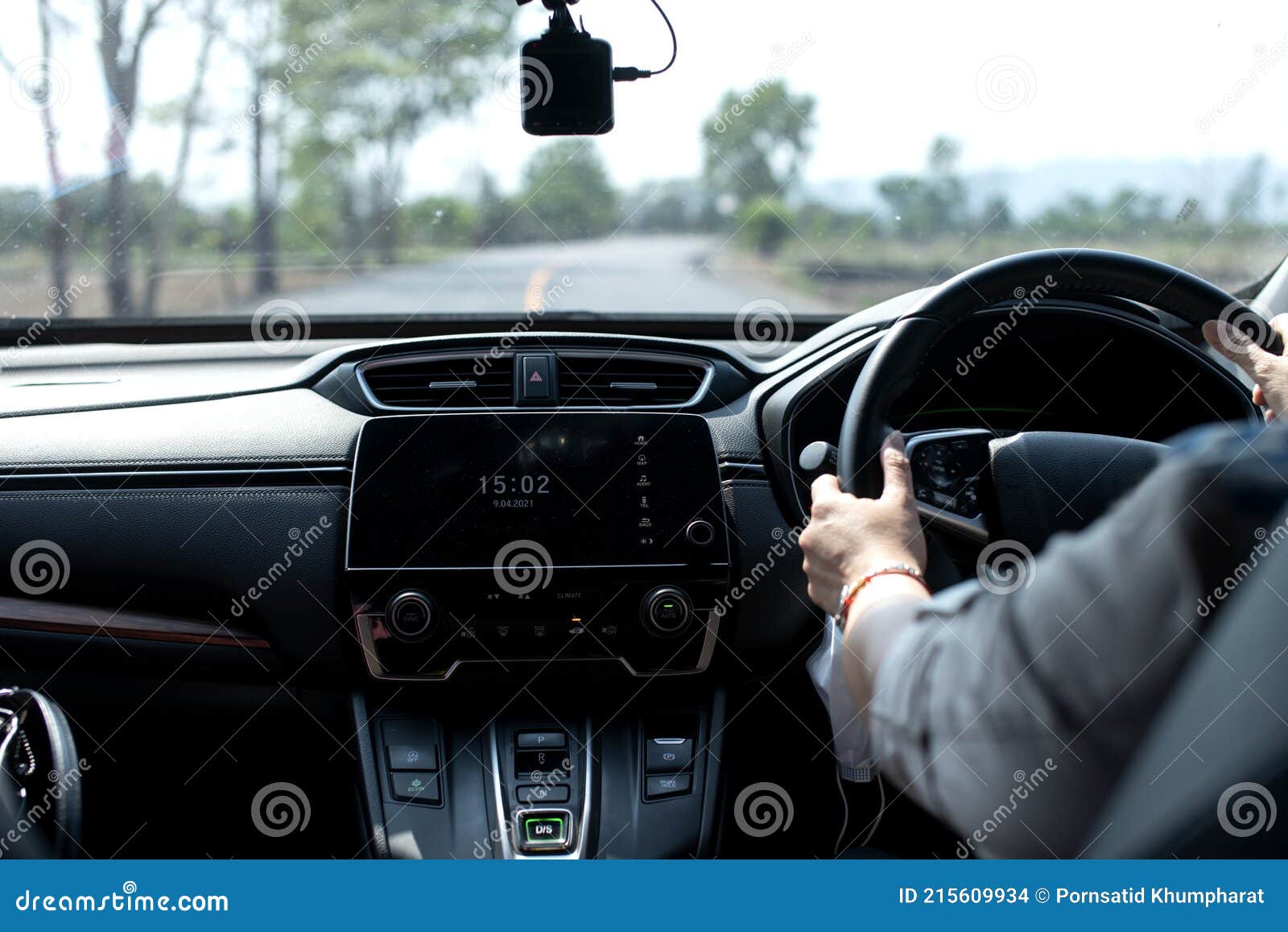 Inside the Car Cabin Driving System with Gear Control Buttons Stock ...