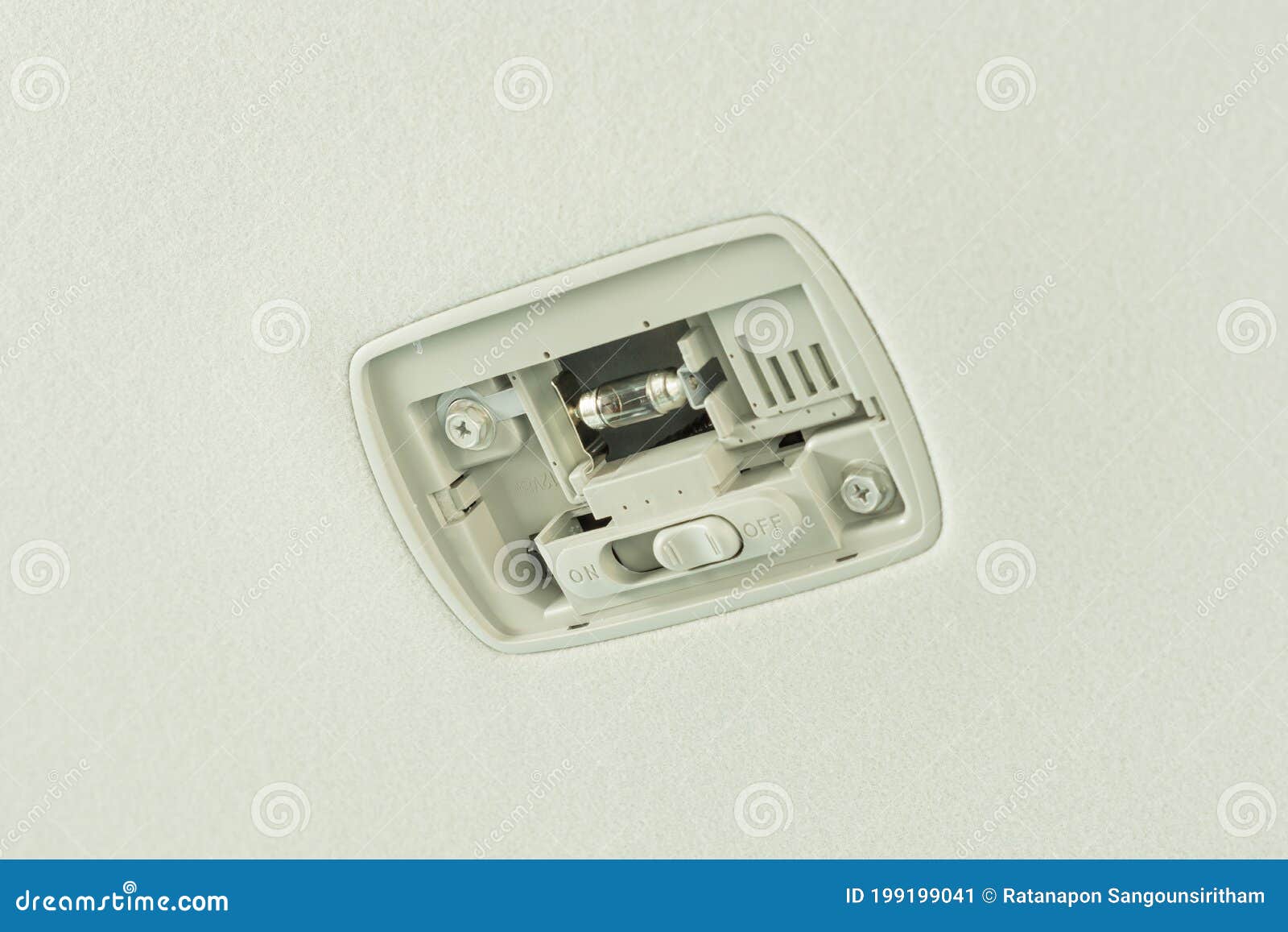 Inside of Car Ceiling Lamp with Light Bulb, Car Maintenance Service ...
