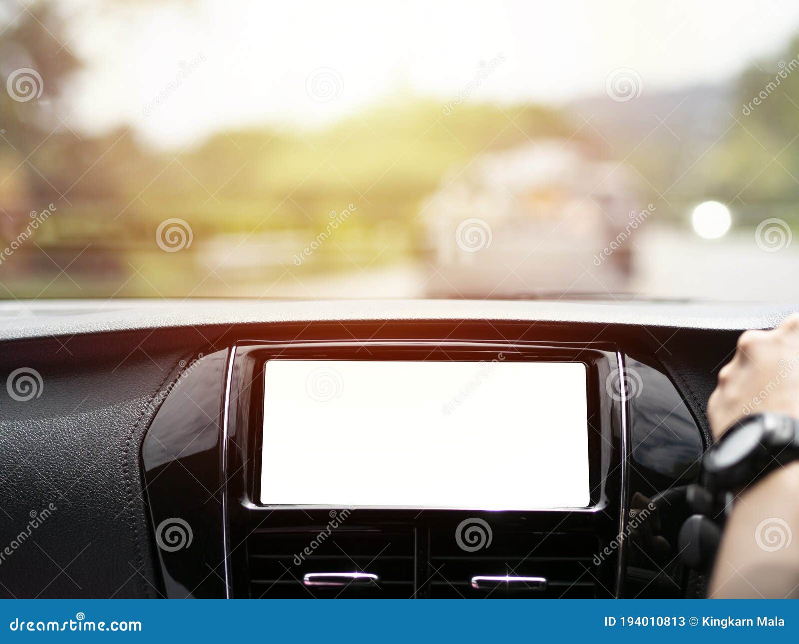 Inside the Car is Driving on a Beautiful Mountainous Road Stock Image ...