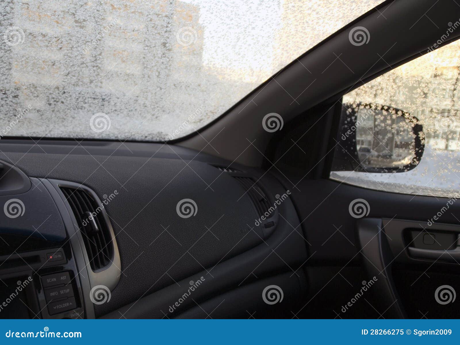 Inside the Car in Frosty Wintertime Stock Image - Image of windscreen ...