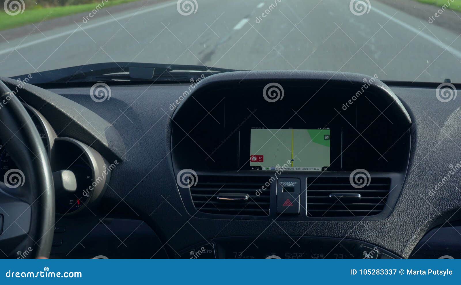 Inside a Car. a GPS Module is on Stock Image - Image of driver, panel ...