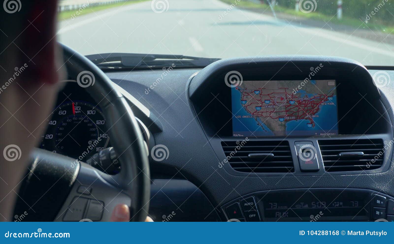 Inside a Car. a GPS Module is on Stock Footage - Video of green, rear ...