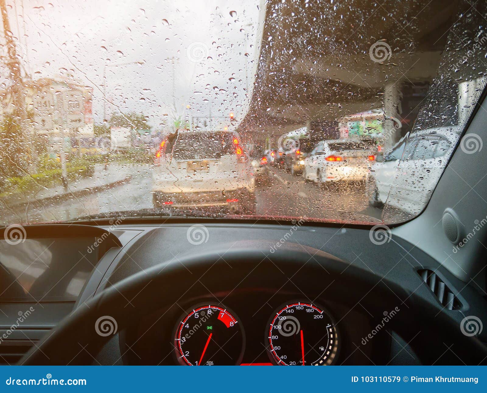 Inside the Car when Rainning Stock Image - Image of drive, storm: 103110579