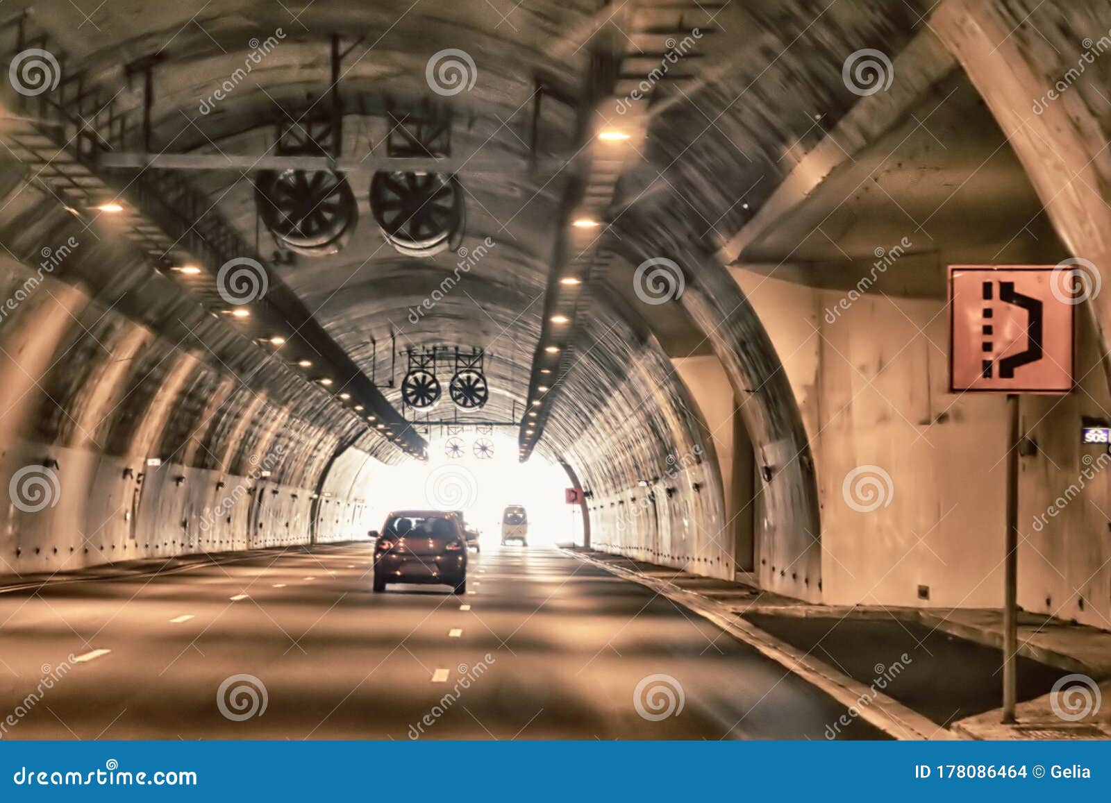 Inside Car Tunnel in the Mountains in Israel, Middle East Stock Photo ...