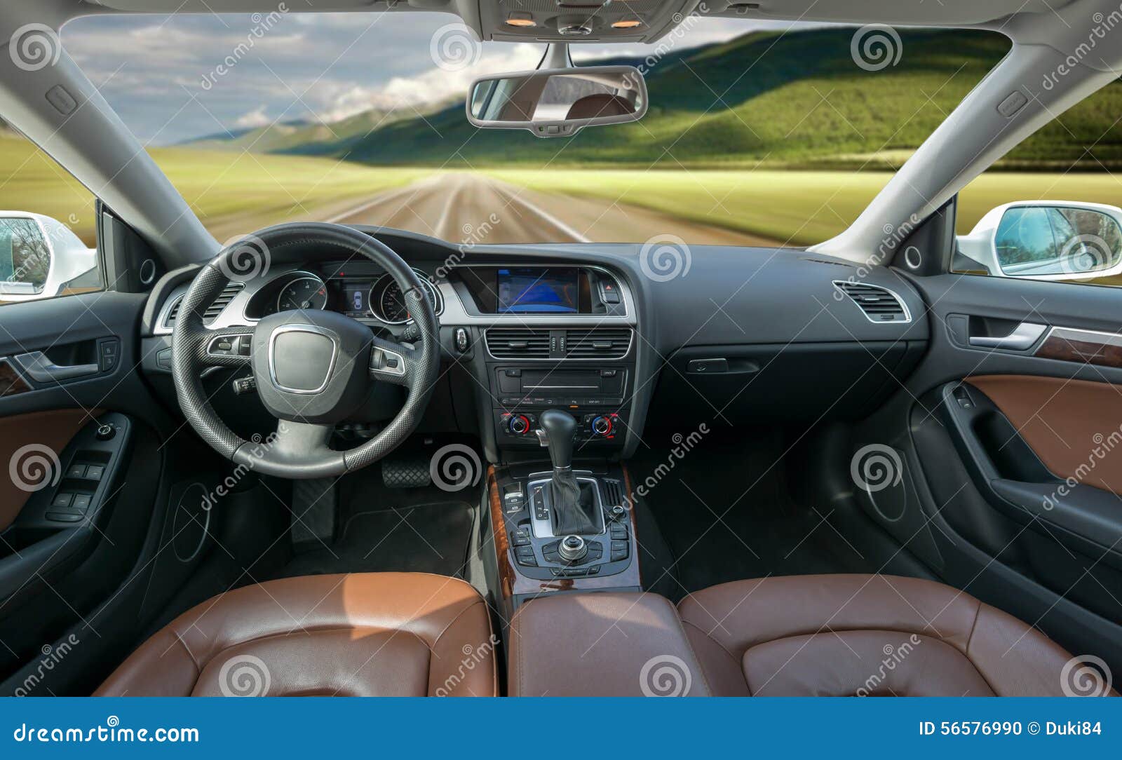 Inside of a car stock photo. Image of land, rural, dashboard - 56576990