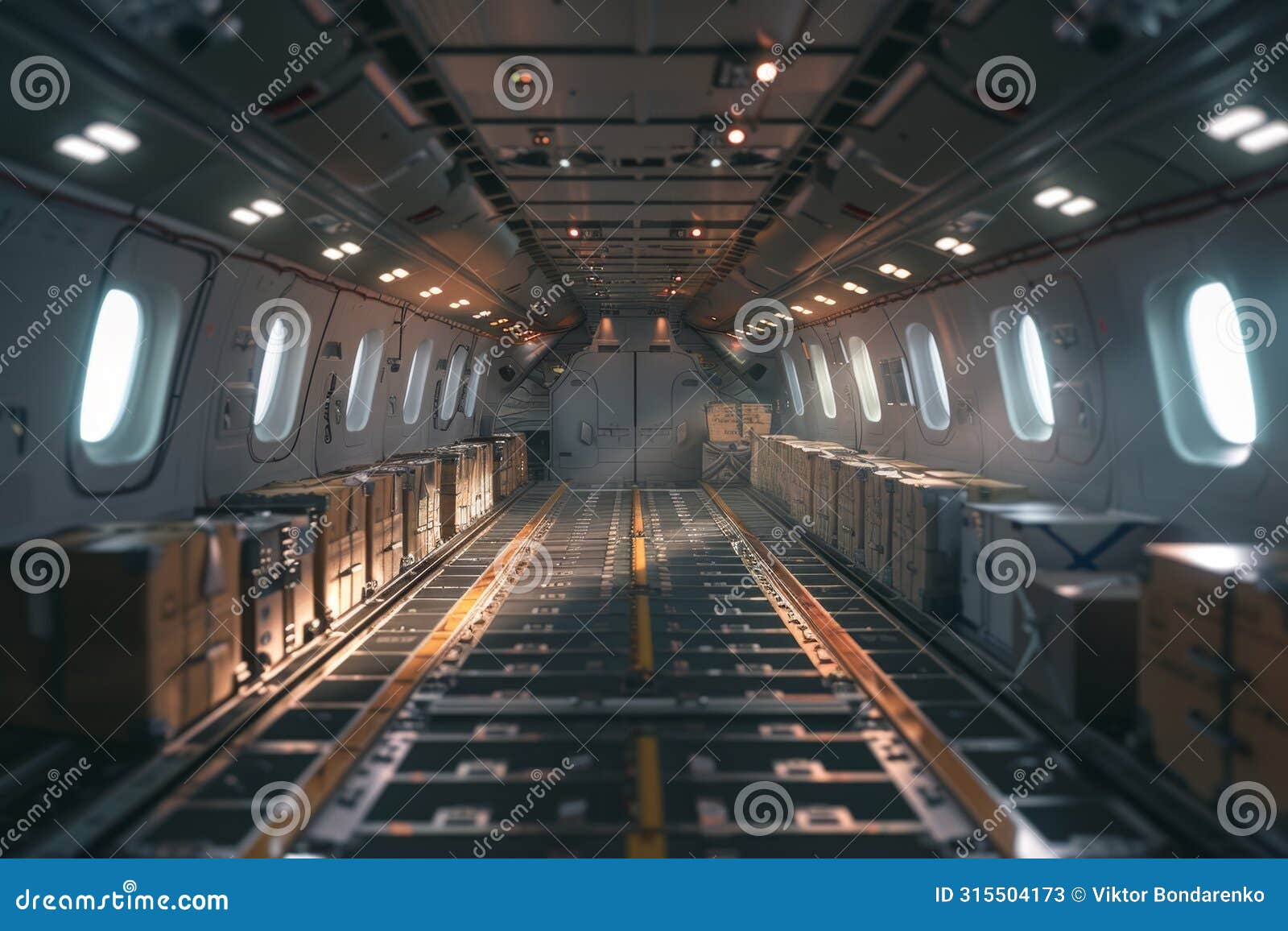 Inside the Cargo Bay of the Aircraft Stock Image - Image of cargo ...