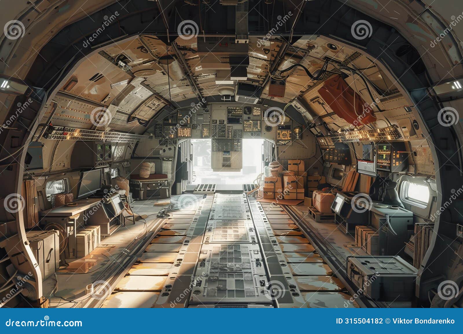 Inside the Cargo Bay of the Aircraft Stock Photo - Image of airport ...