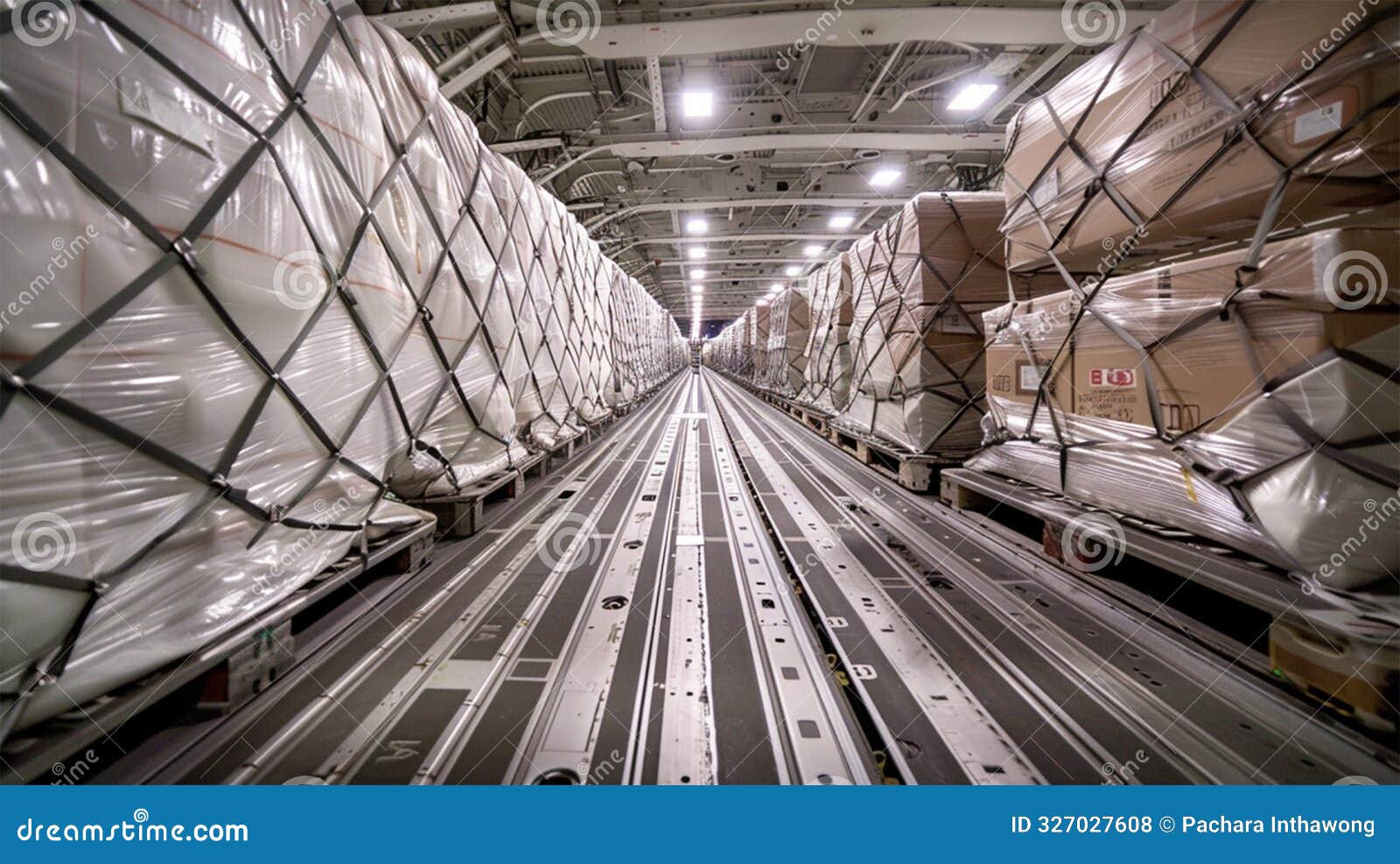 Inside Cargo Plane S Freight Hold Stock Illustration - Illustration of ...