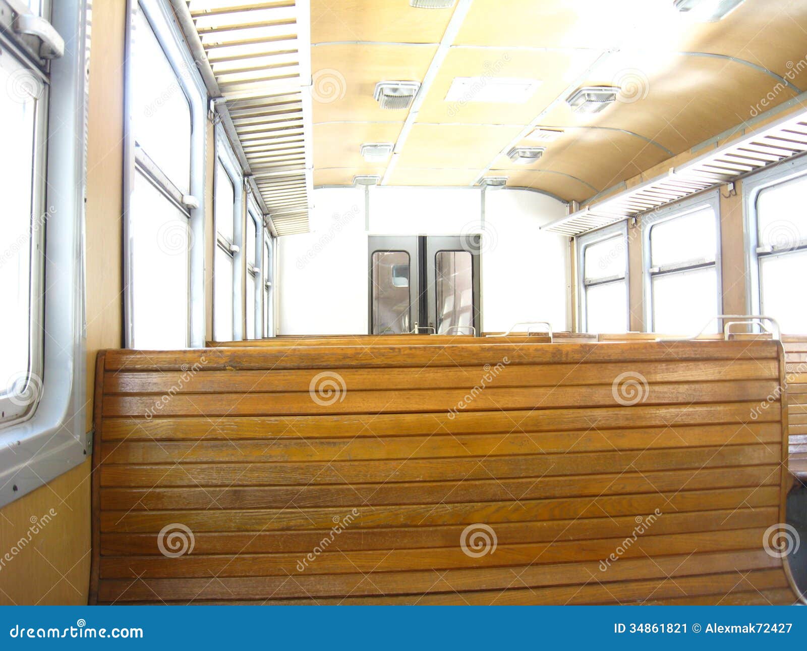 Inside of Carriage of Electric Train Stock Image - Image of salon ...