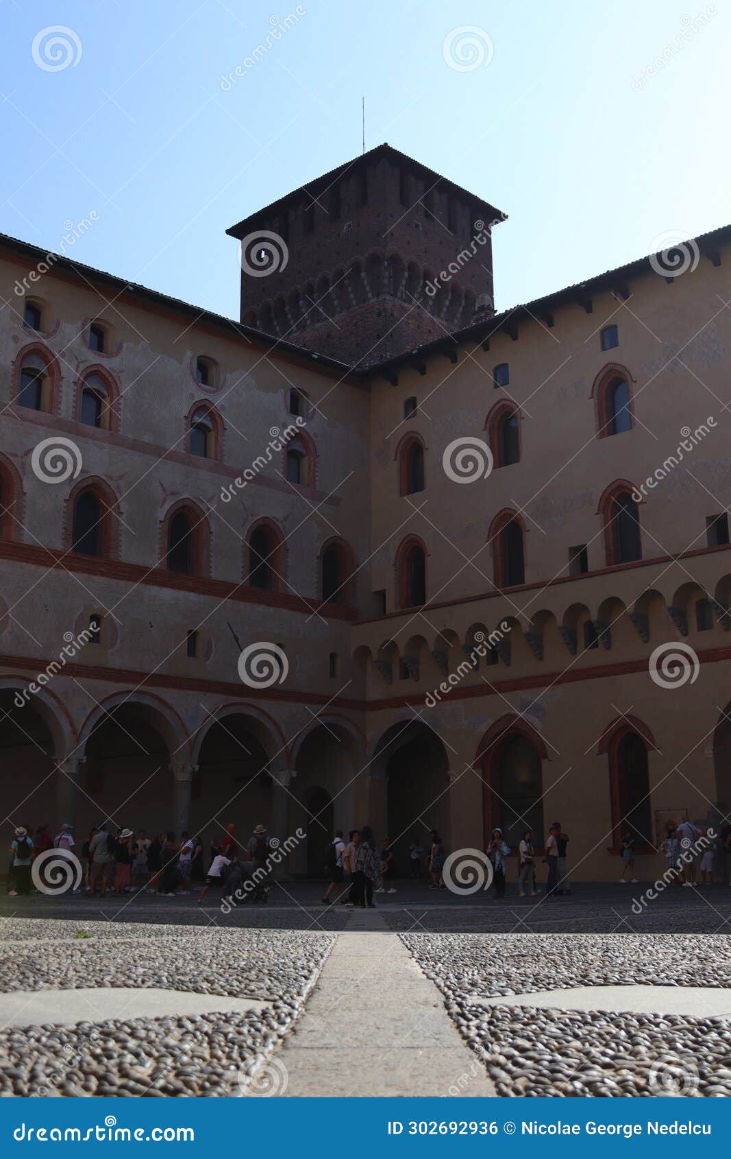 Inside Castello Sforzesco or Sforza Castle, Milan, Italy. Stock Photo ...