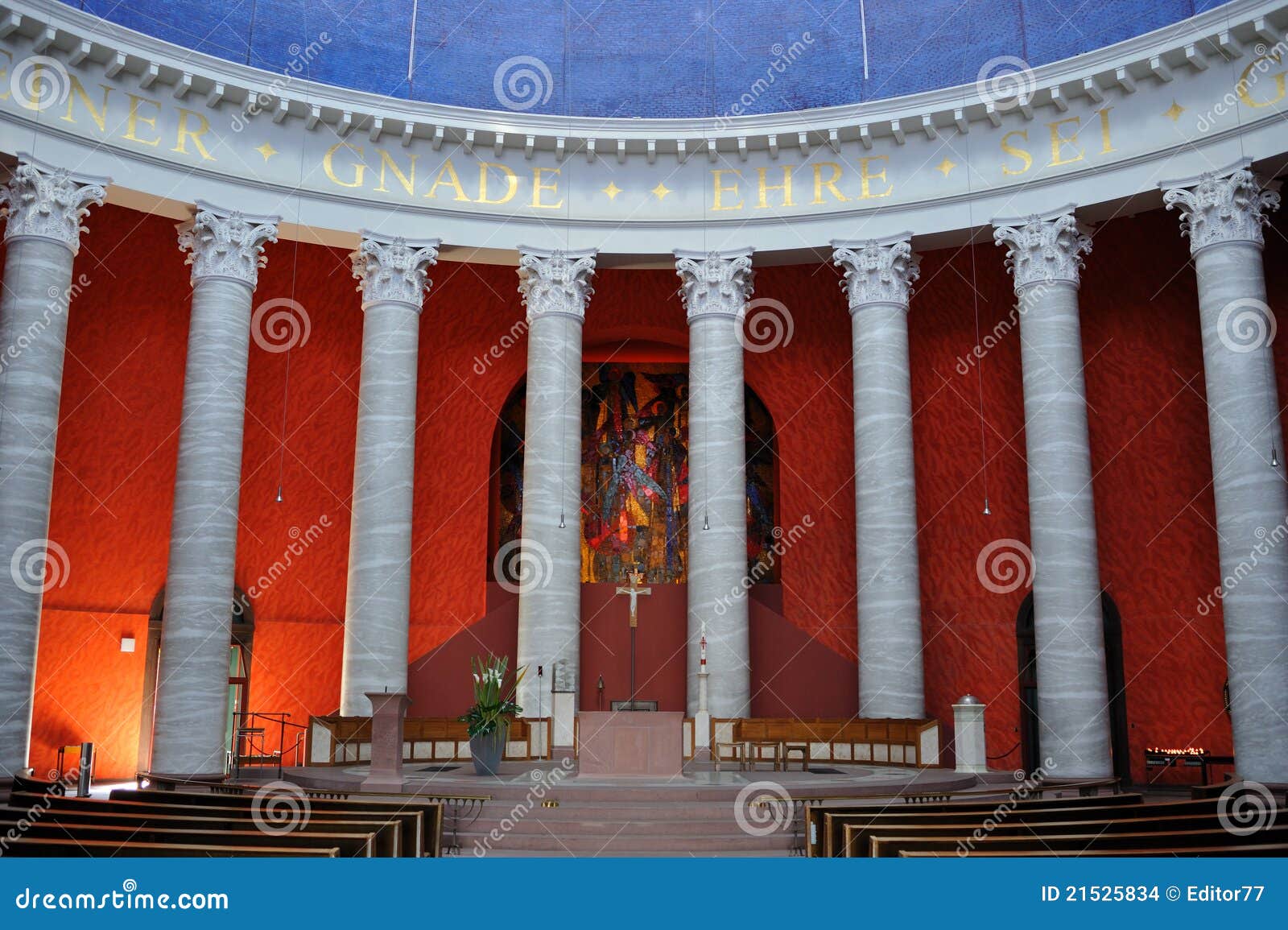 German Catholic Church Interior Architecture Stock Photo - Image of ...