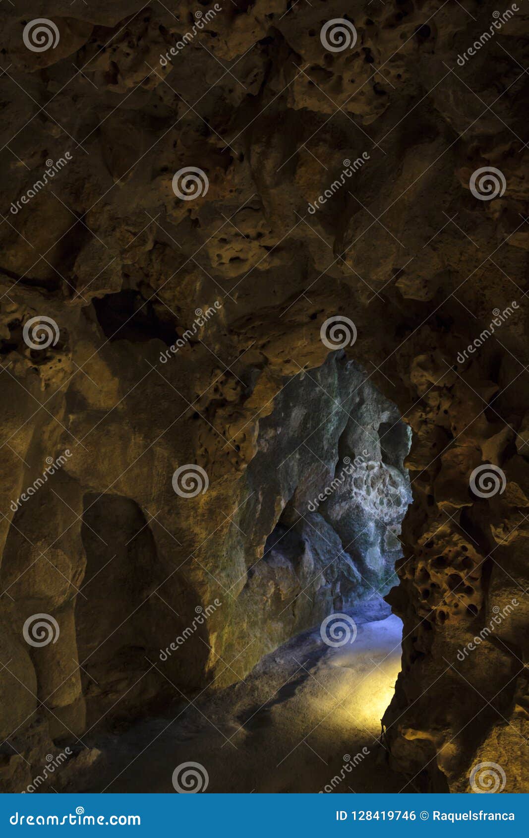 Inside a cave stock photo. Image of mineral, europe - 128419746