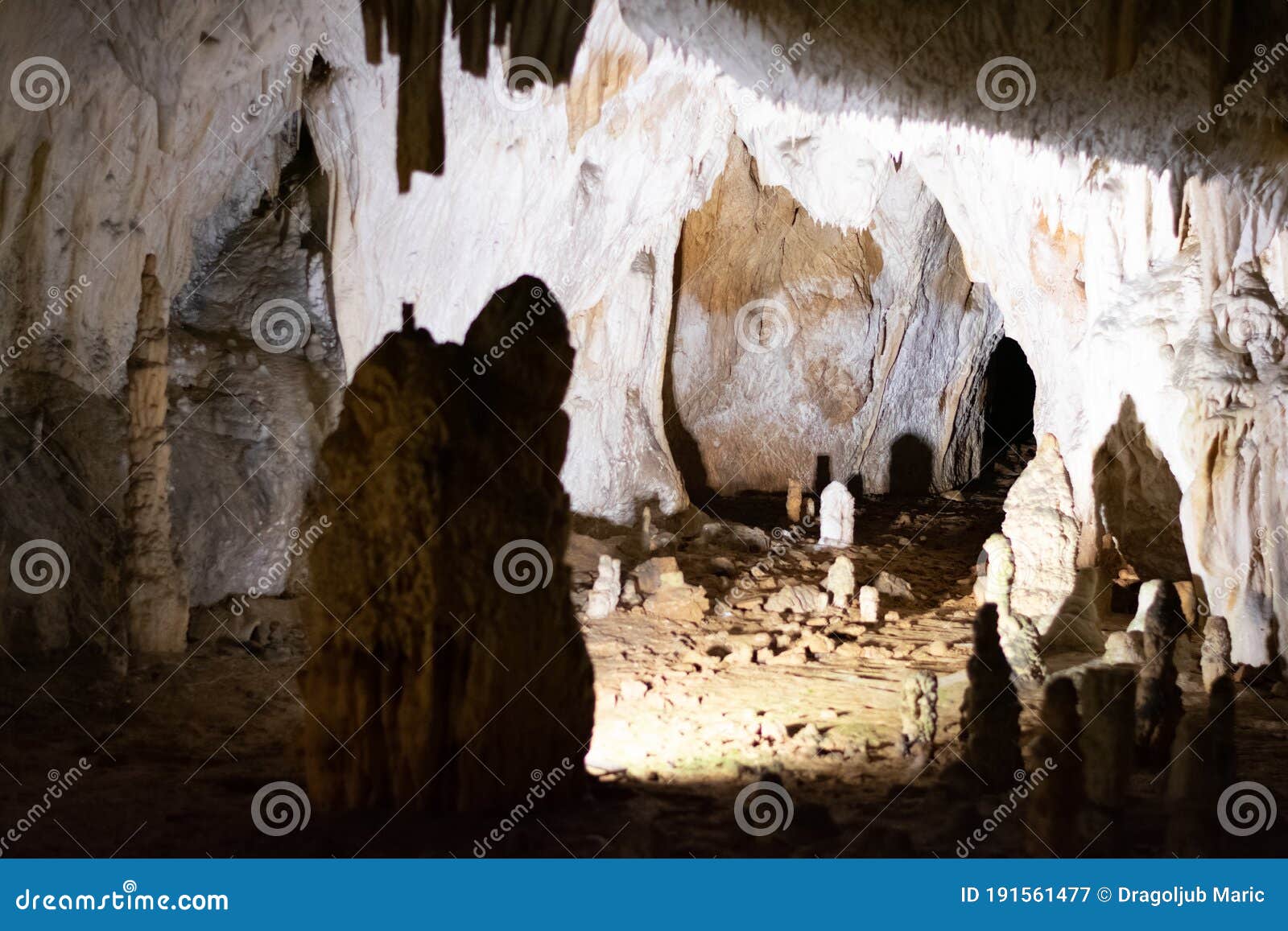 Inside a cave stock image. Image of shined, beautiful - 191561477