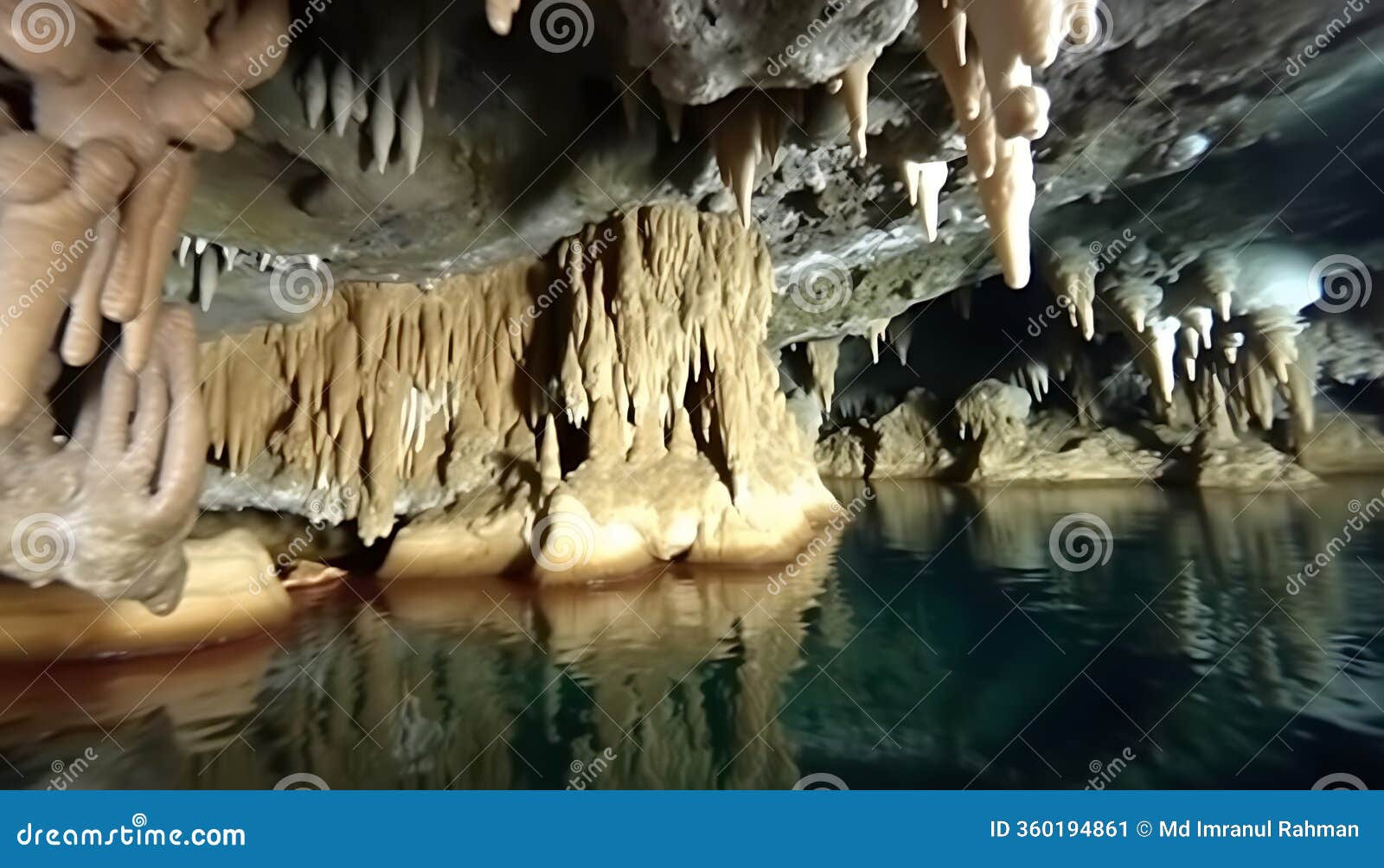 Underground Cavern With Glowing Fungi And Unusual Rock Formations ...